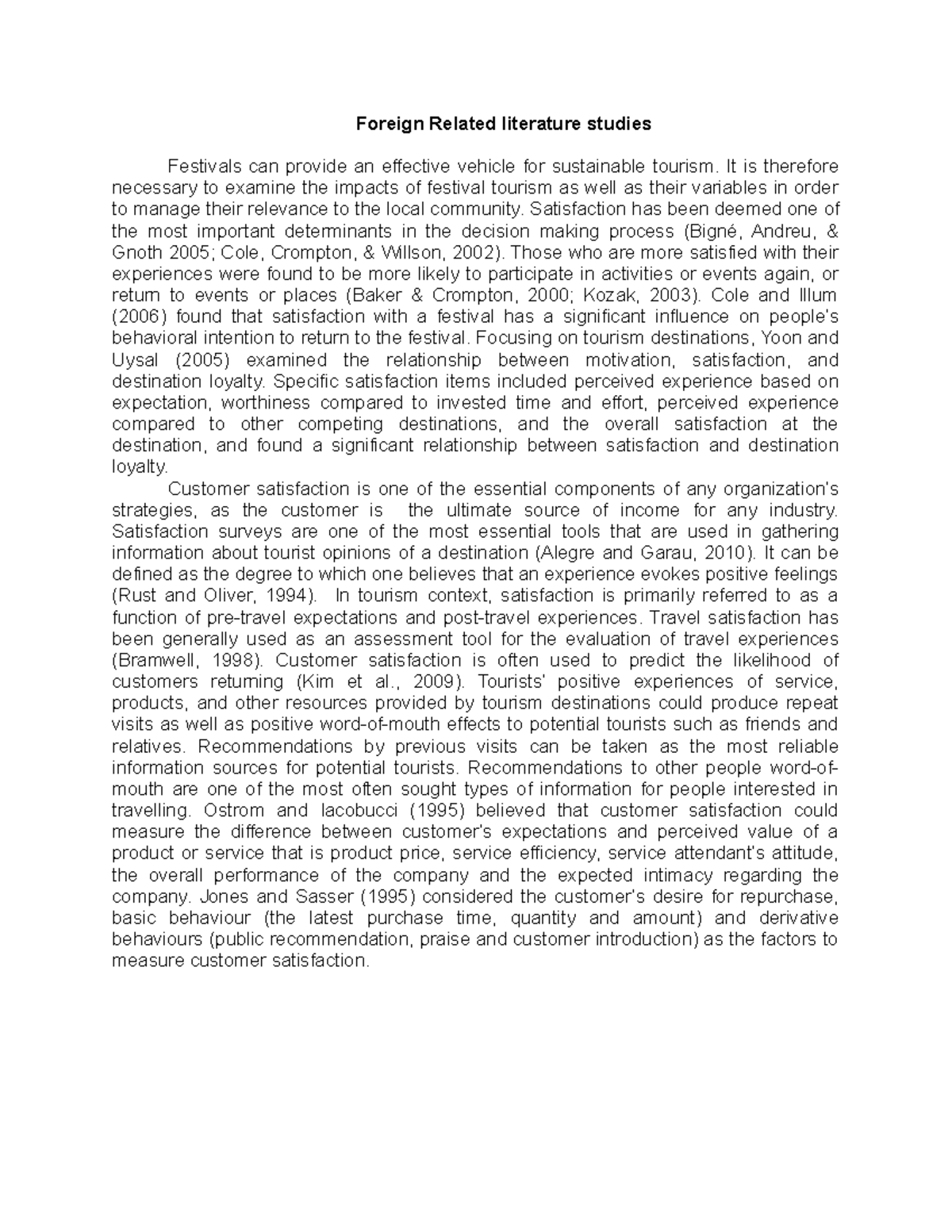 Chap two one zero - Foreign Related literature studies Festivals can ...