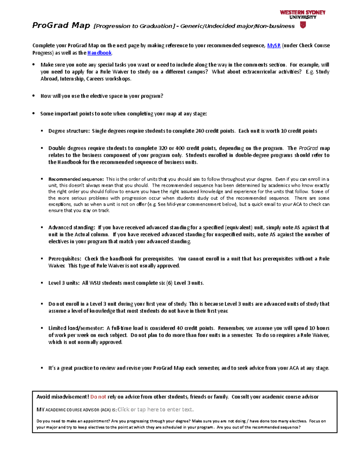 Pro Grad map - Generic UEH - ProGrad Map [Progression to Graduation ...