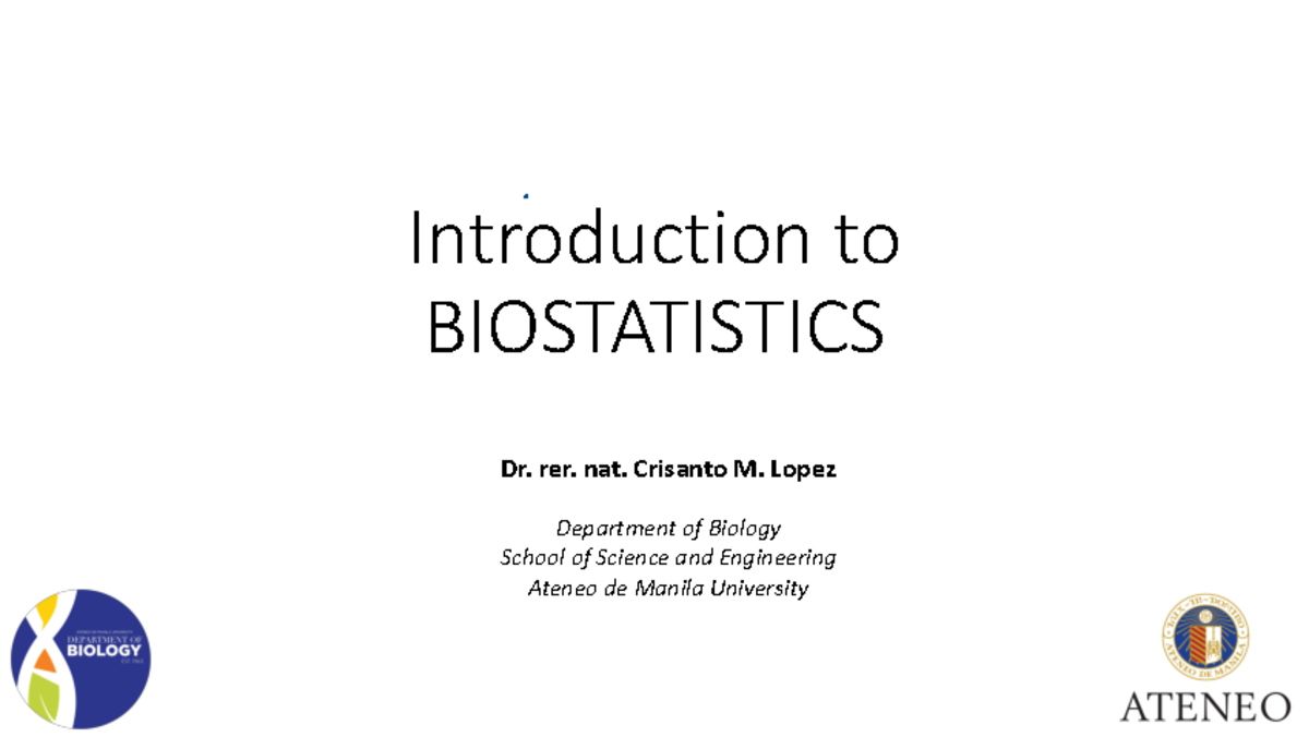 Introduction to Biostatistics - Introduction to BIOSTATISTICS Dr. rer ...