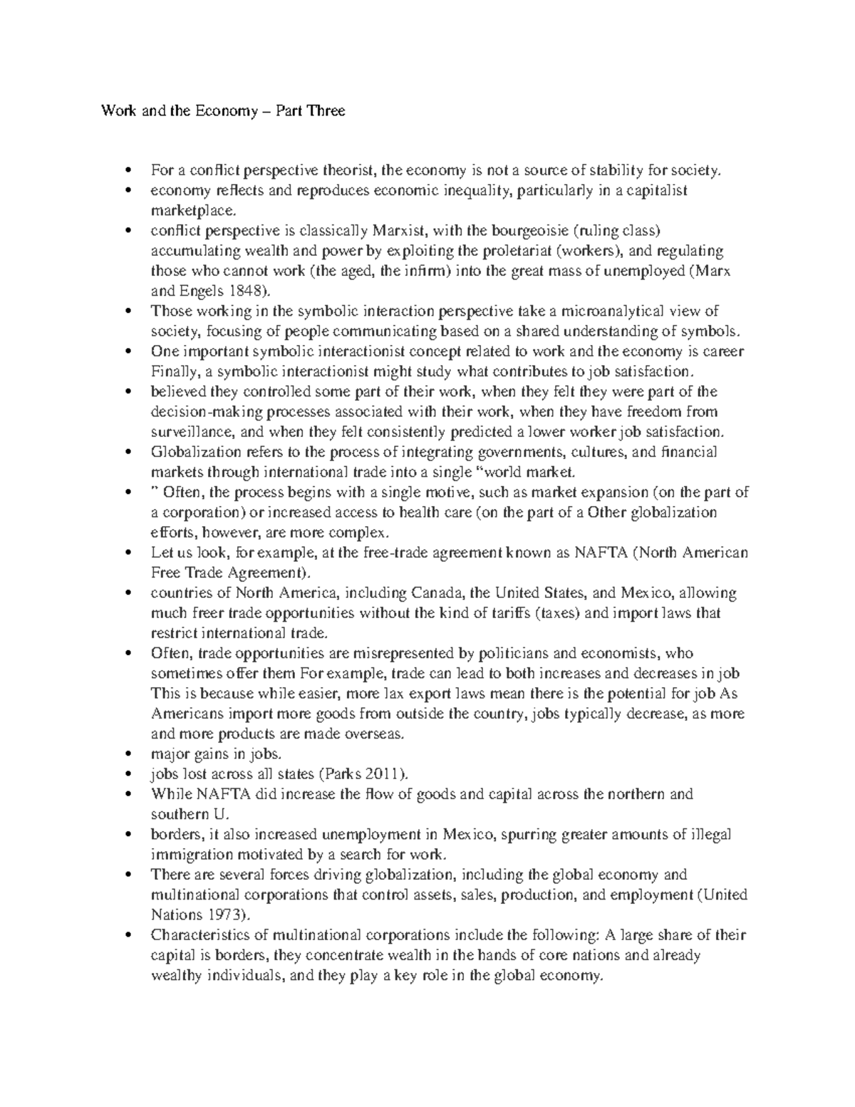 Work and the Economy – Part Three - economy reflects and reproduces ...