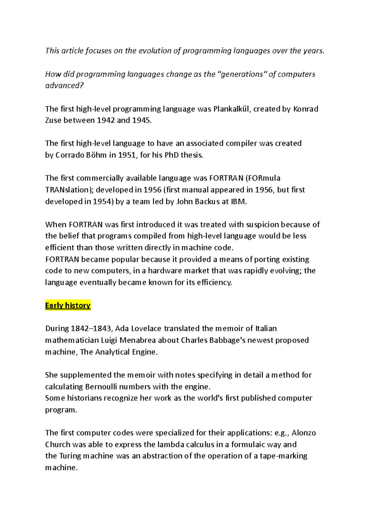 4. The History of Programming Languages - This article focuses on the evolution of programming ...