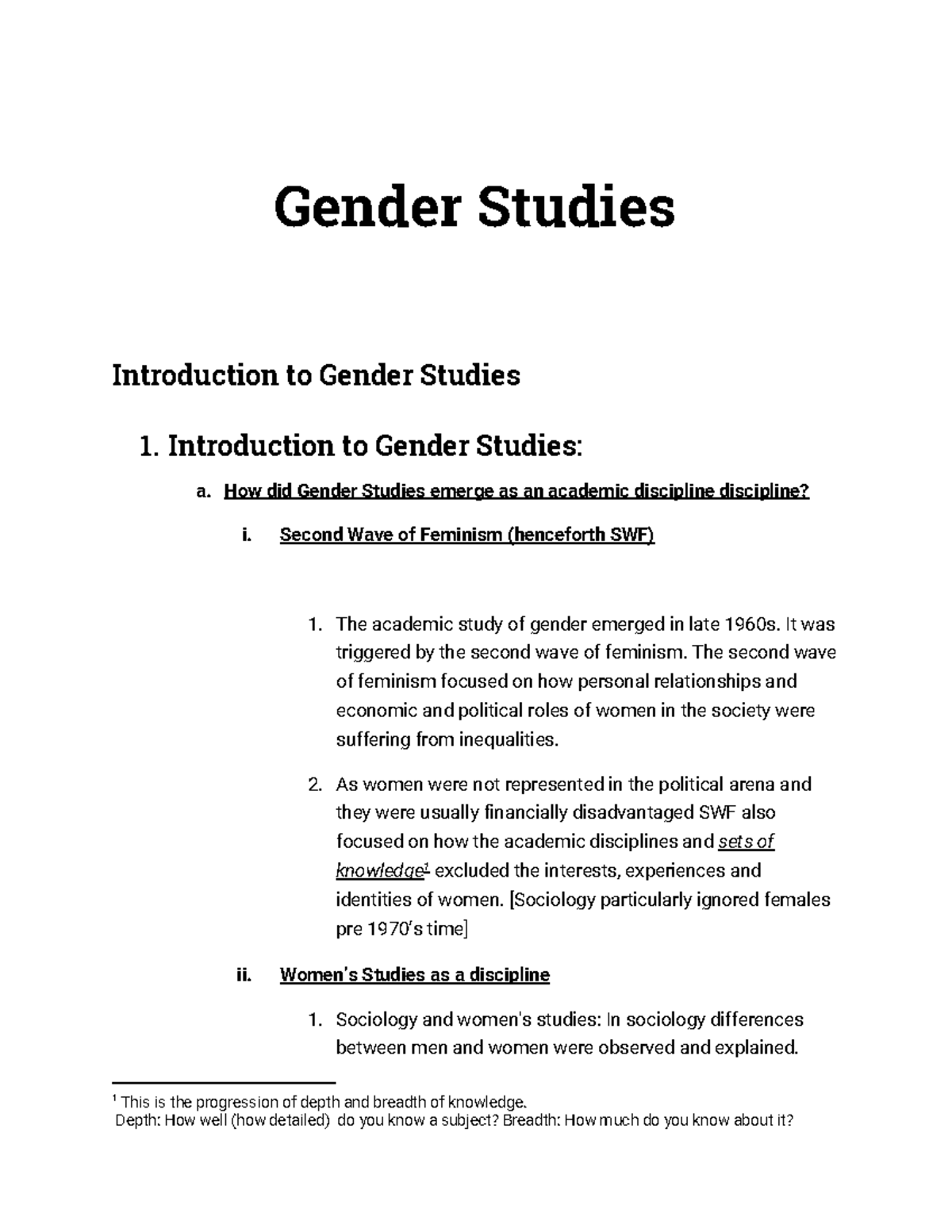 Gender-studies compress - Gender Studies Introduction to Gender Studies ...