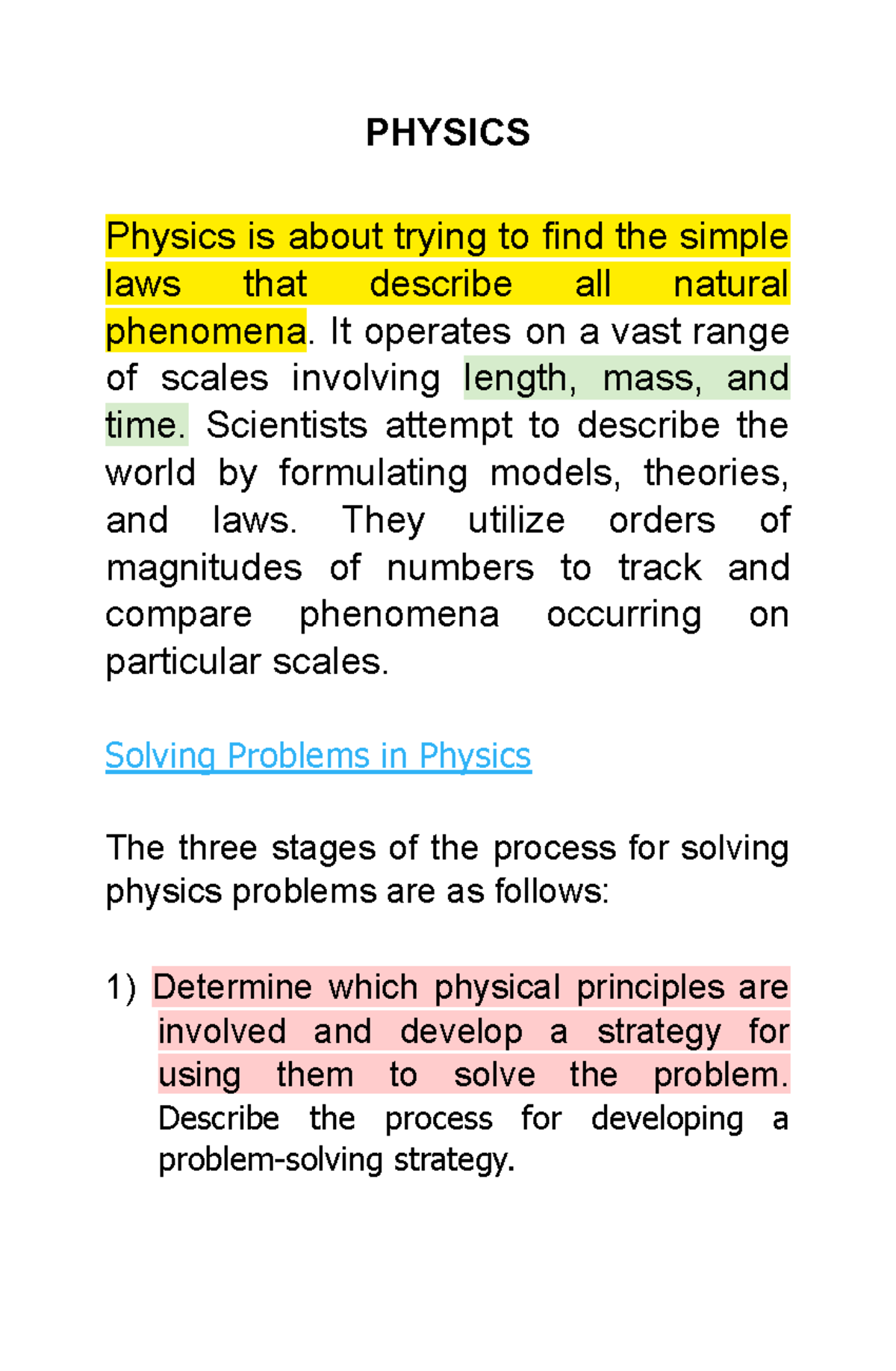 P6 Lesson 1-3 - PHYSICS Physics is about trying to find the simple laws ...