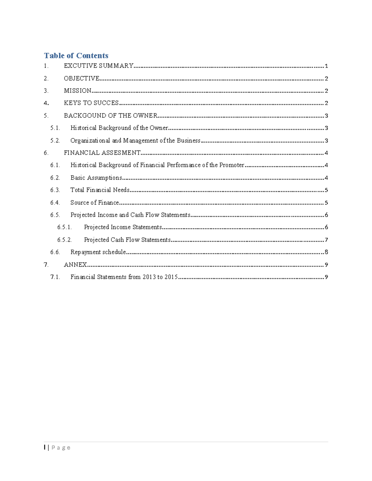 Kifile BP - thh - Table of Contents 1. EXCUTIVE - Studocu