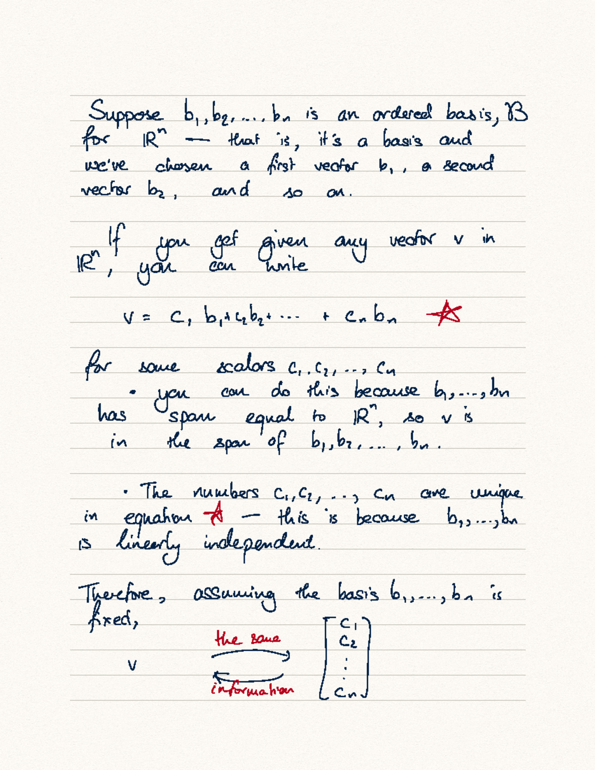 Bases as Coordinate Systems Sep 17, 2020 21 33 03 - Suppose b bz bn is ...