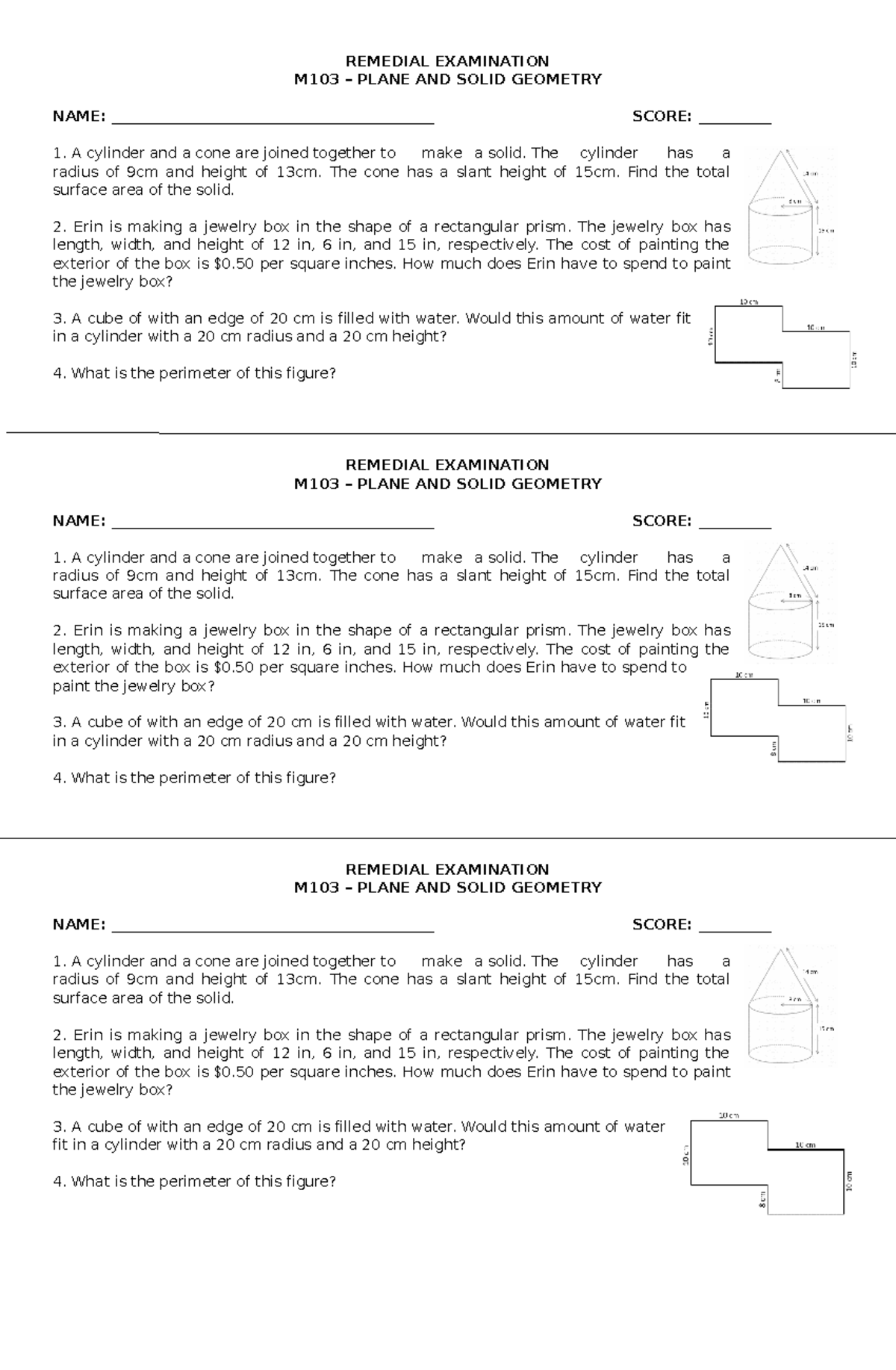 M103 Remedial - fgh - REMEDIAL EXAMINATION M103 – PLANE AND SOLID ...