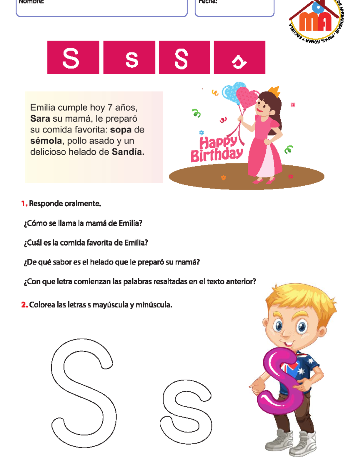 11 la letra s material de aprendizaje imprenta - Lenguaje y ...