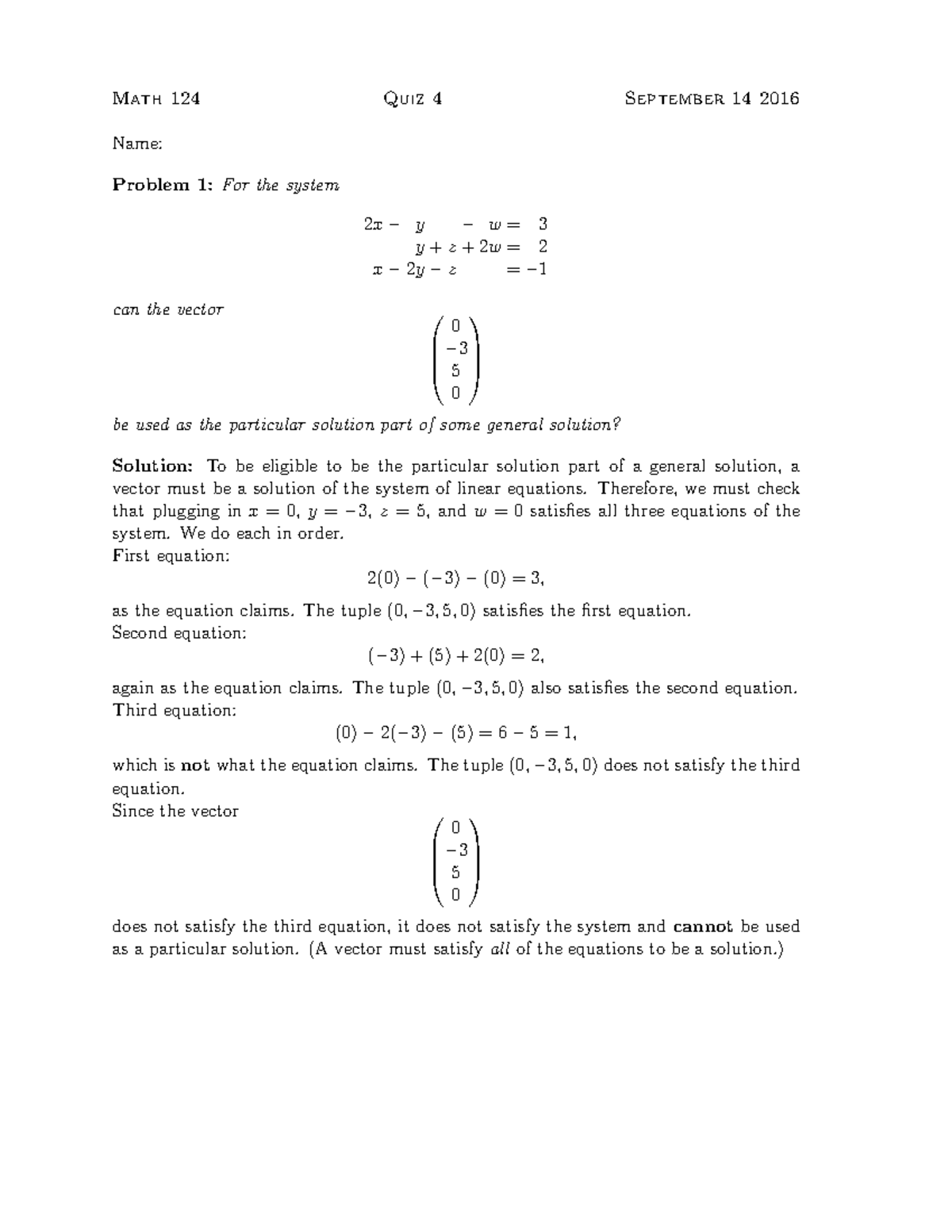 MATH124 2016-2017 Quiz 4 - Questions & Answers - Math 124 Quiz 4 ...