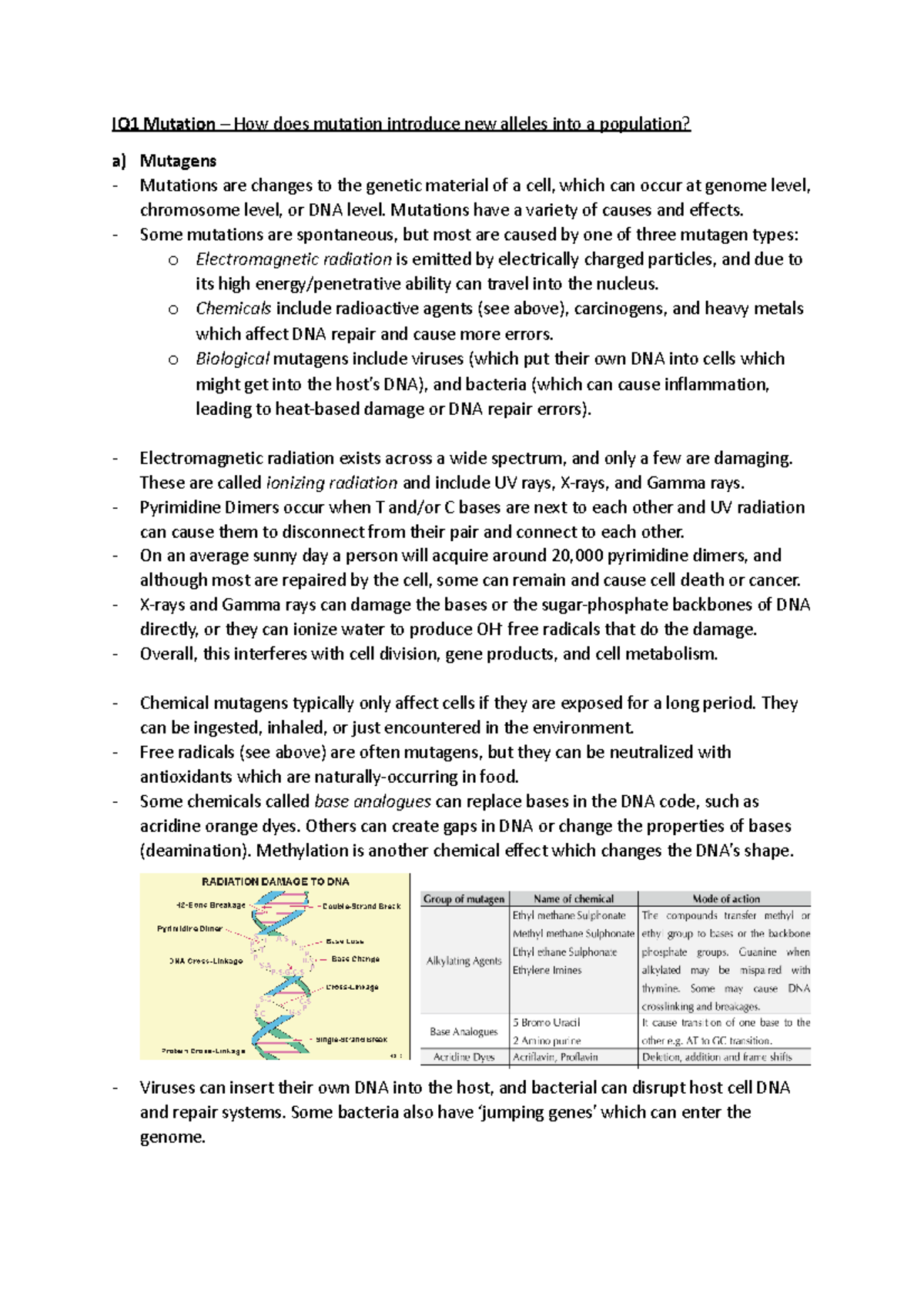 Genetic Change Notes - IQ1 Mutation – How does mutation introduce new ...