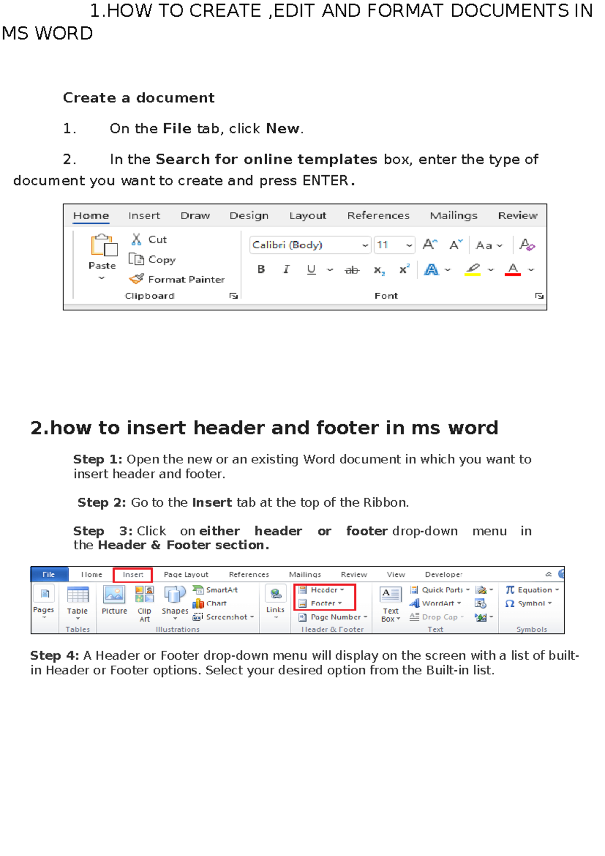 Ica file yash - 1 TO CREATE ,EDIT AND FORMAT DOCUMENTS IN MS WORD ...