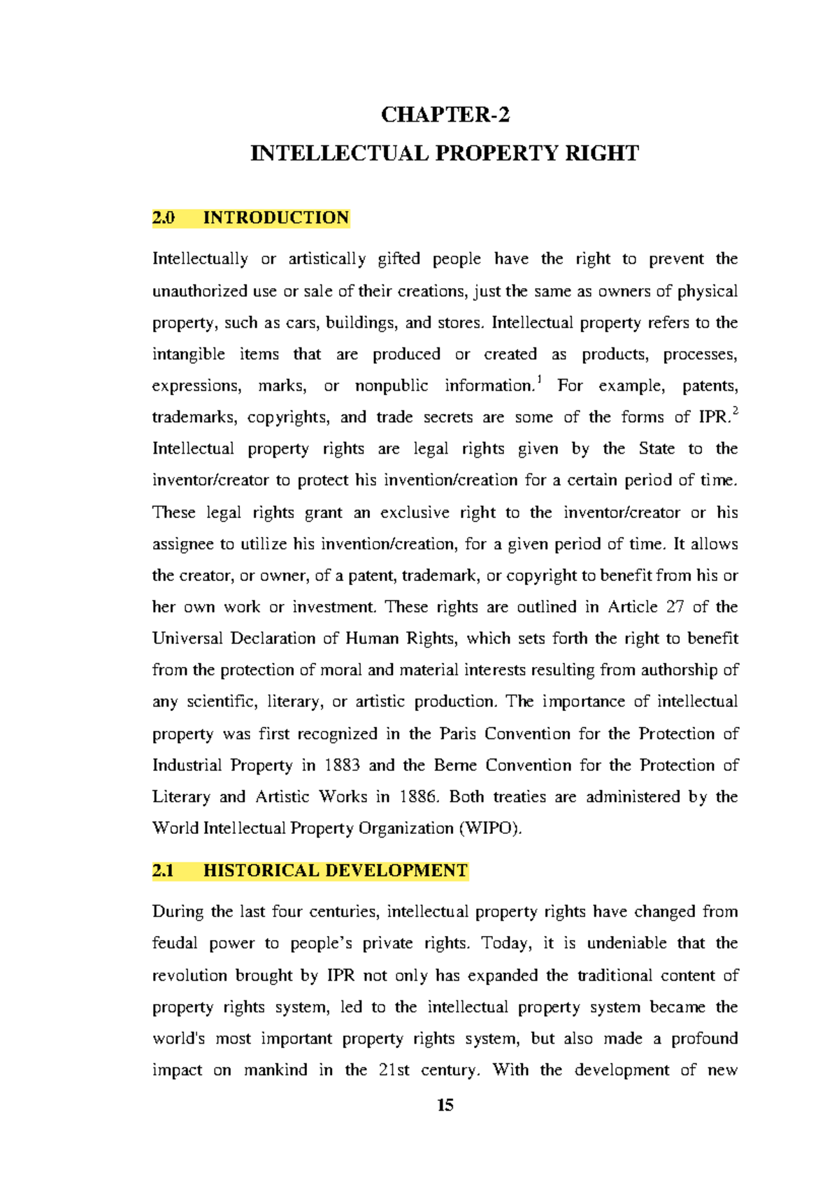 General Concept OF Intellectual Property Rights - CHAPTER- INTELLECTUAL ...