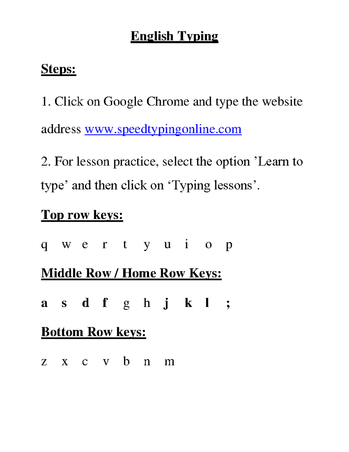 Typing - Business Management HL - English Typing Steps: Click on Google ...
