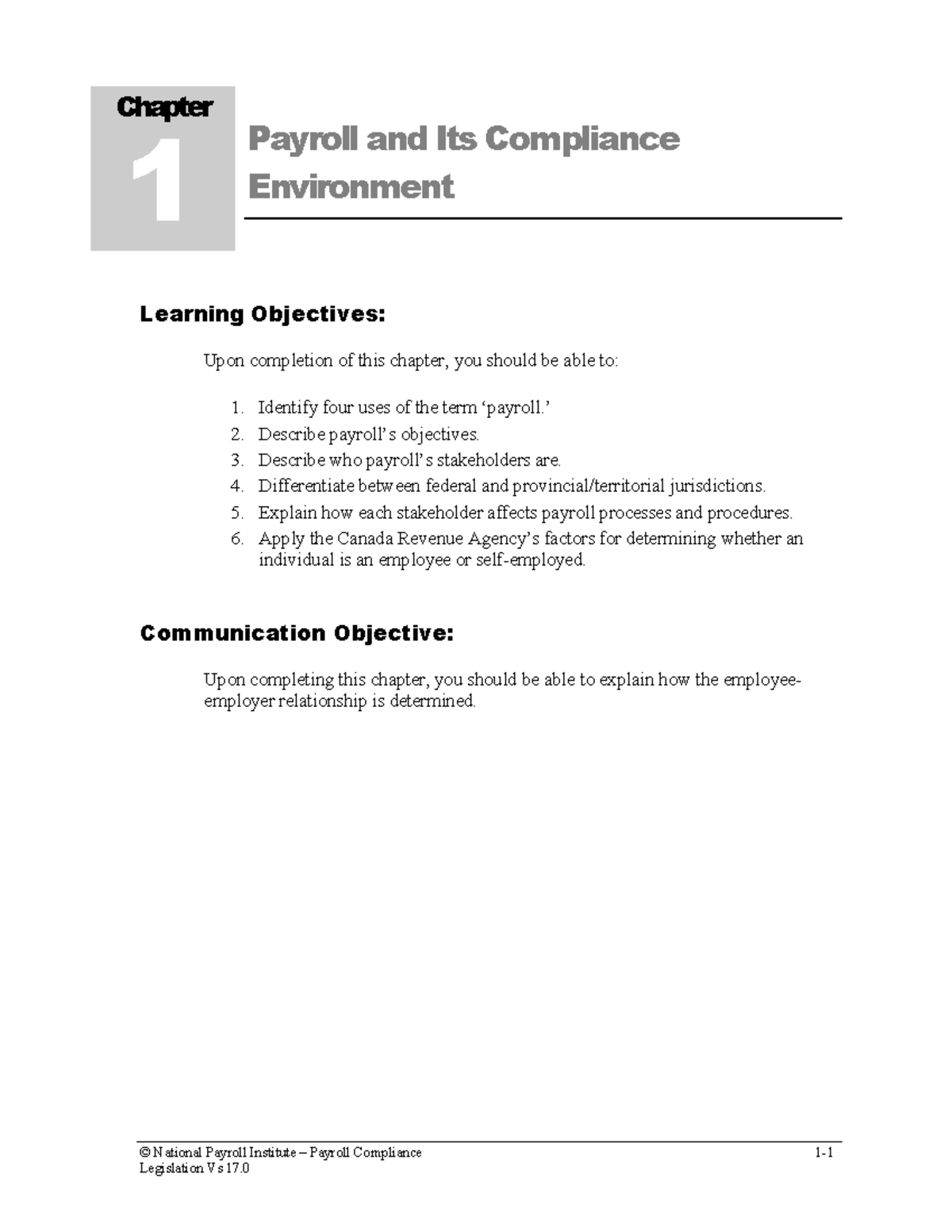 2023 PCL Chapter 1 Payroll and its compliance environment - © National ...