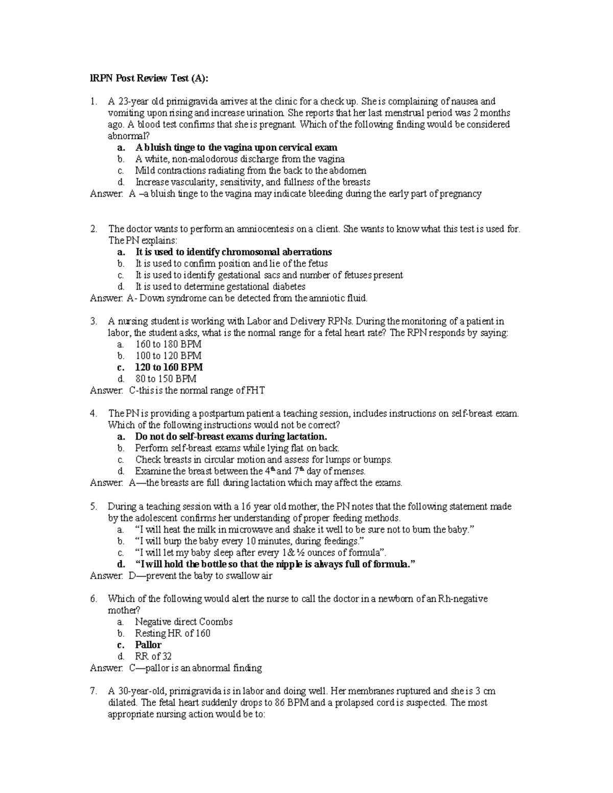 License test1[10400 ] - Very helpful for licensing exam - lRPN Post ...