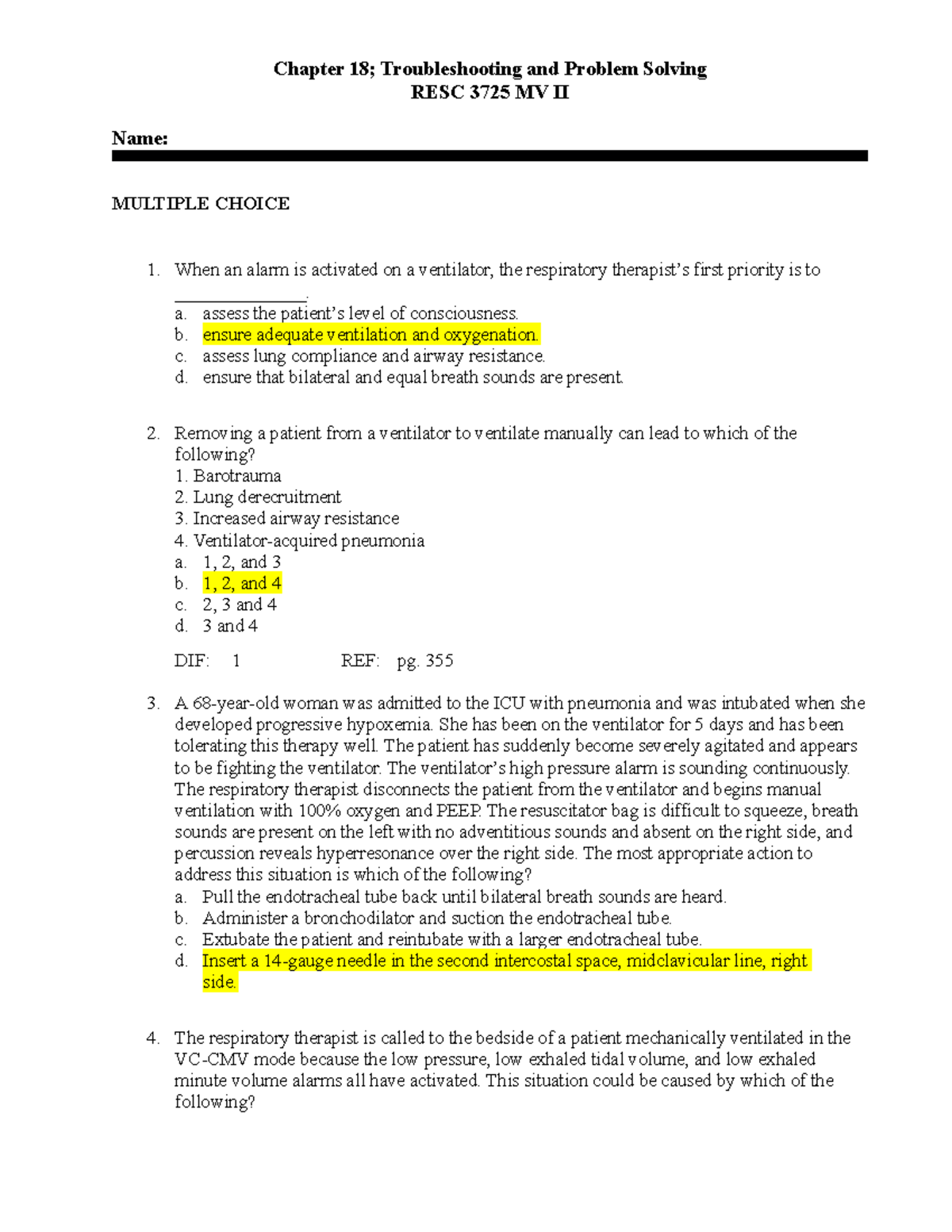 Homework #1, - Chapter 18; Troubleshooting and Problem Solving RESC ...