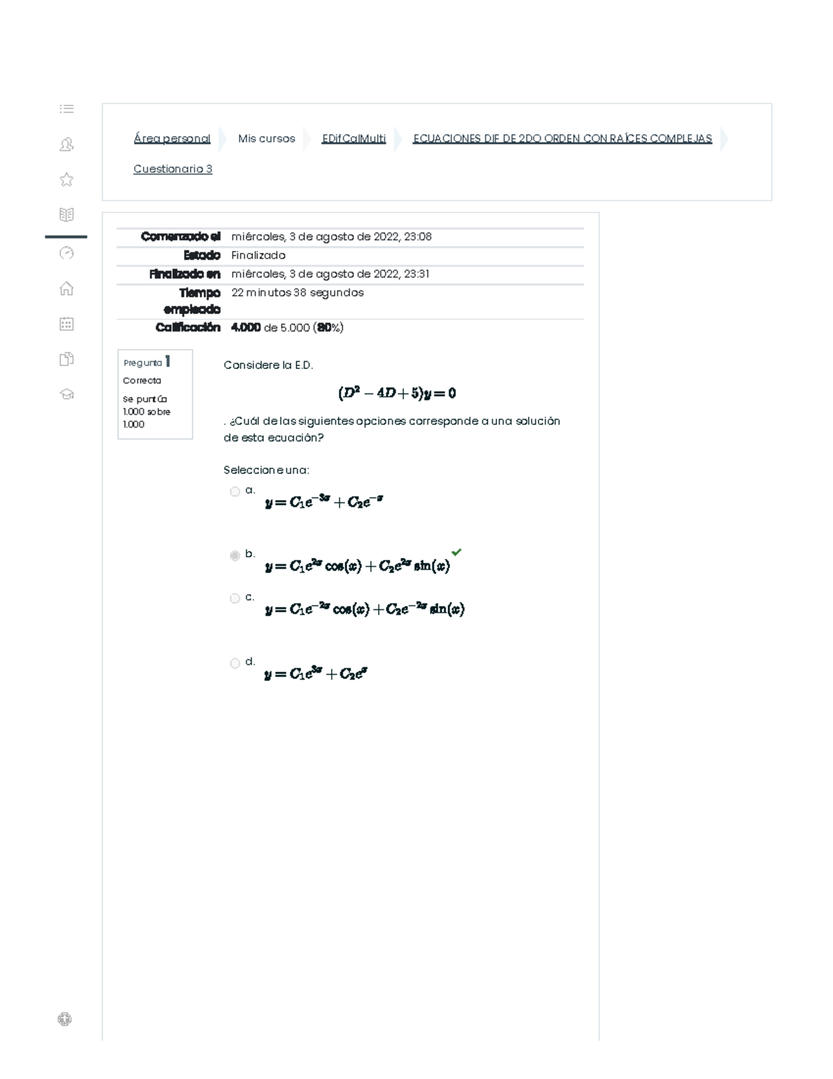 Cuestionario 3 Revisión Del Intento Ecuaciones Diferenciales - Área personal Mis cursos ...