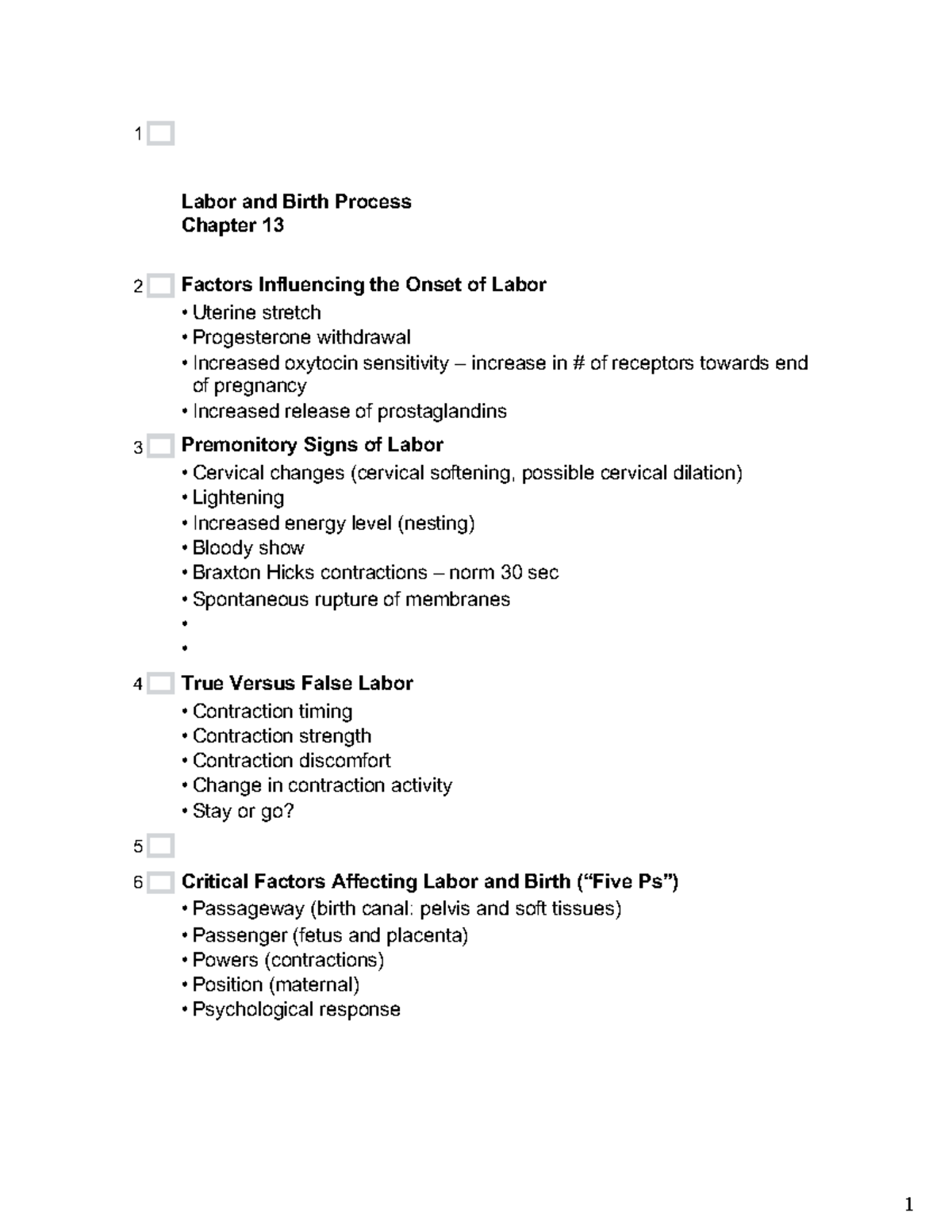 Labor and childbirth - Labor and Birth Process Chapter 13 Factors ...