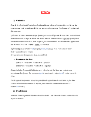 Fiche de synthèse Statistiques et programmation sous python ...