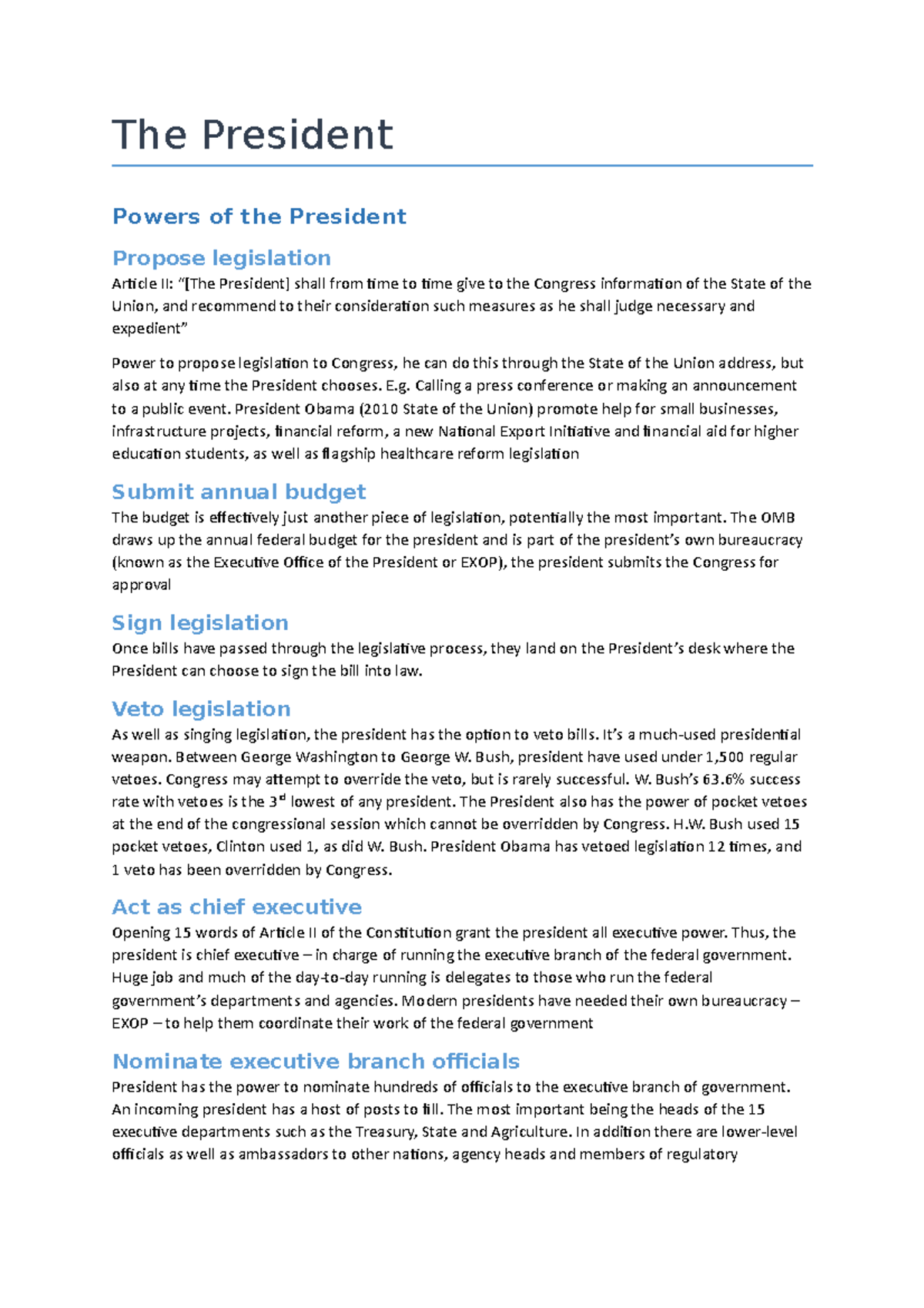 The President - kxlcnldbczbcjkbcl k - The President Powers of the ...