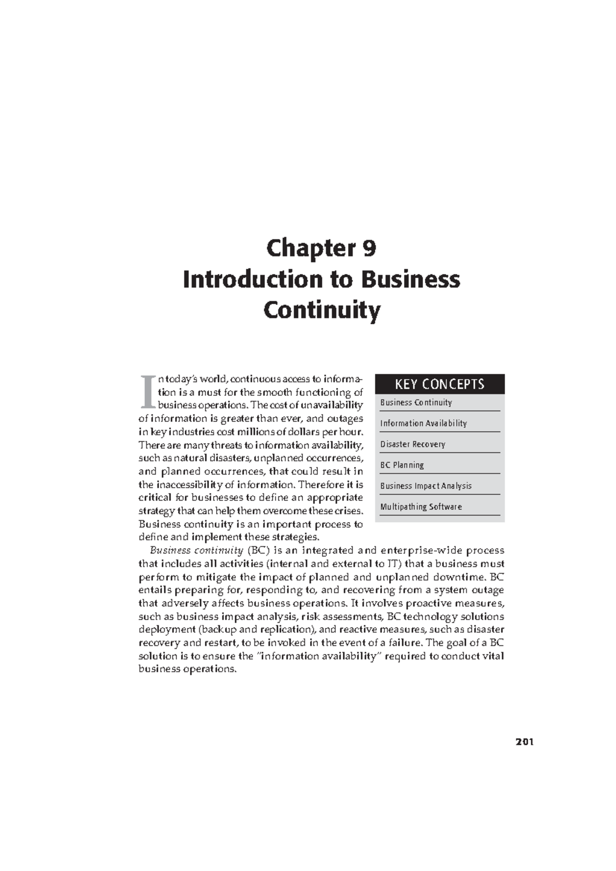 Unit 3 ISM - class pdf - 201 KEY CONCEPTS ####### Business Continuity ####### Information - Studocu