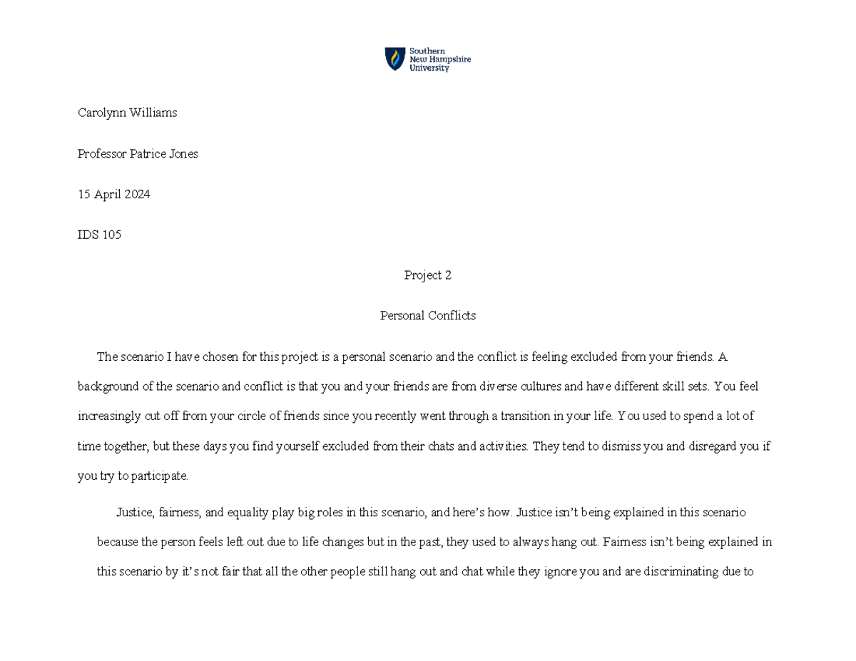IDS 105 Project Template 000 (1) - Carolynn Williams Professor Patrice ...