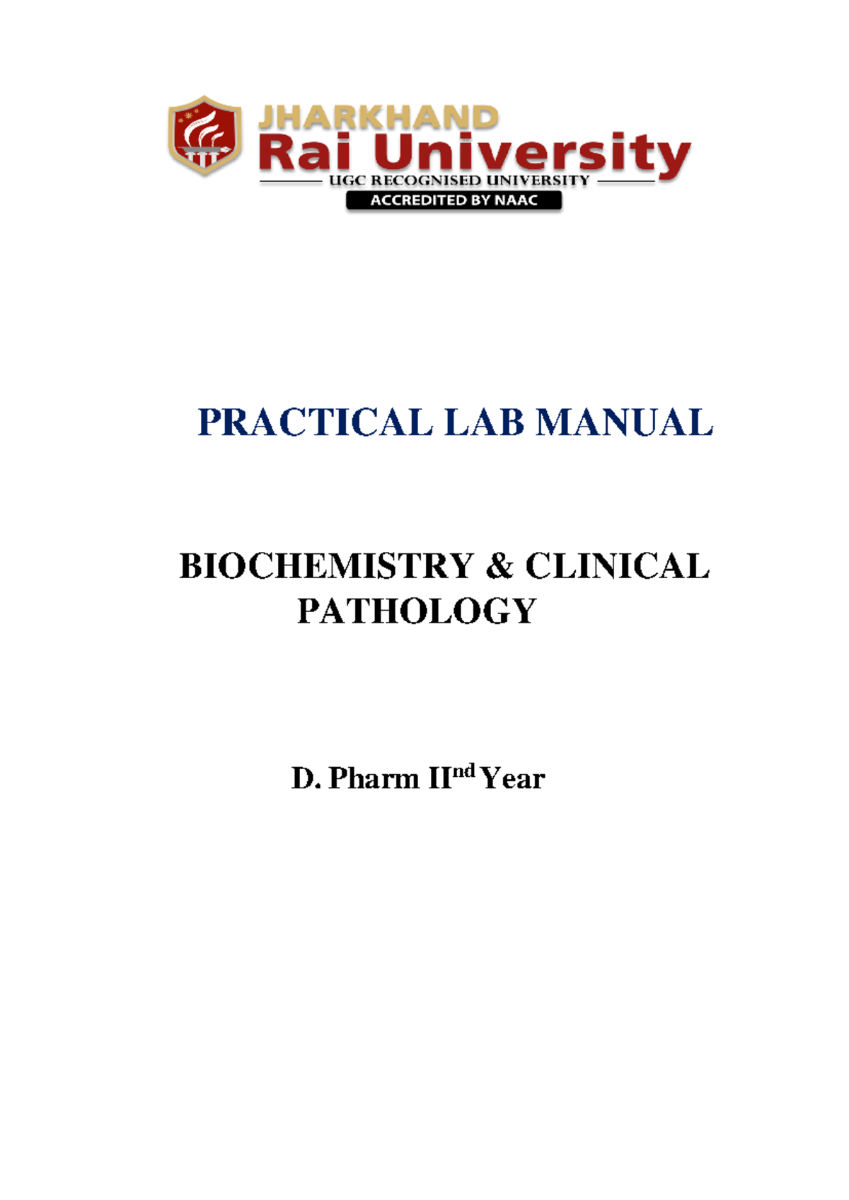 Biochemistry & Clinical Pathology - PRACTICAL LAB MANUAL BIOCHEMISTRY ...