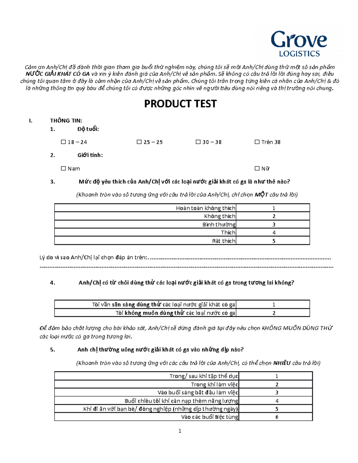 Blind TEST Survey R5 - Marketing - Đại học Tài chính - Studocu