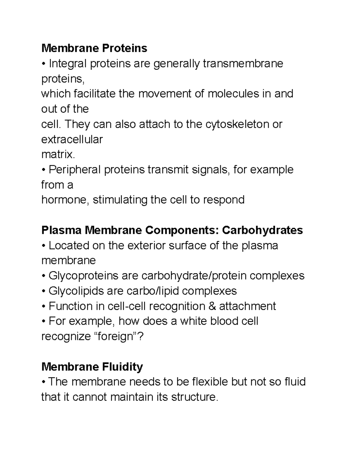 BIOL 1345 Module 4 Structure and Function of Plasma Membranes ...