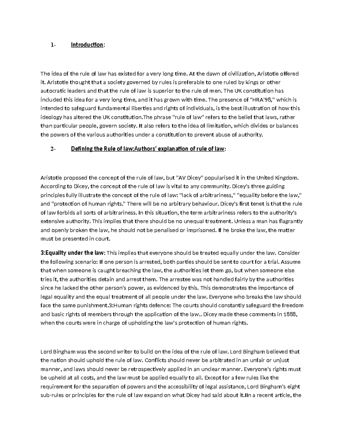 Introduction to rule of law - 1- Introduction: The idea of the rule of ...