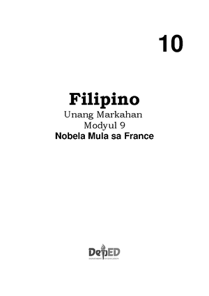 Filipino Module 1 Grade 10 Quarter 1 - Filipino Unang Markahan – Modyul ...