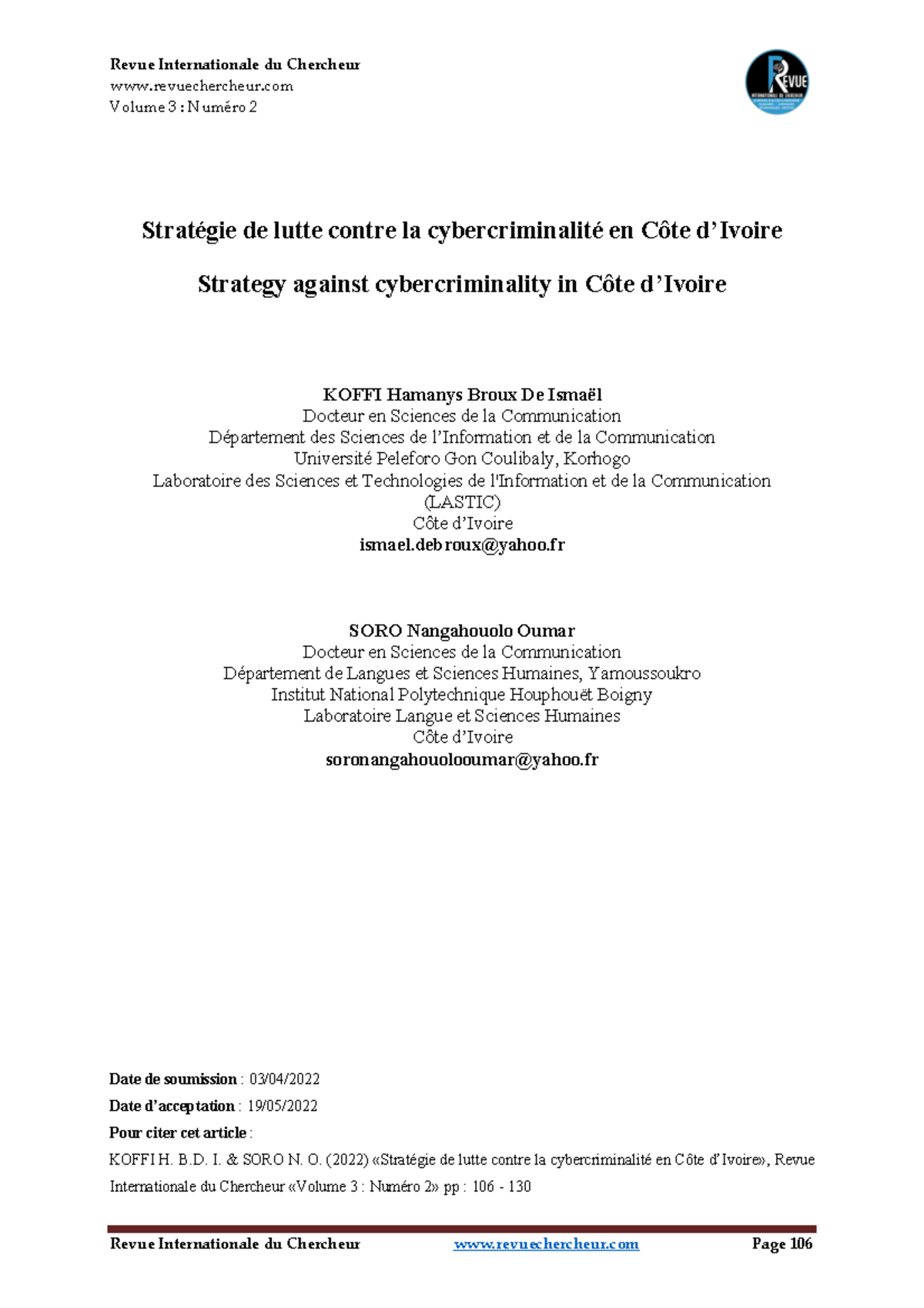 7. Stratégie de lutte contre la cybercriminalité en Côte d’Ivoire ...