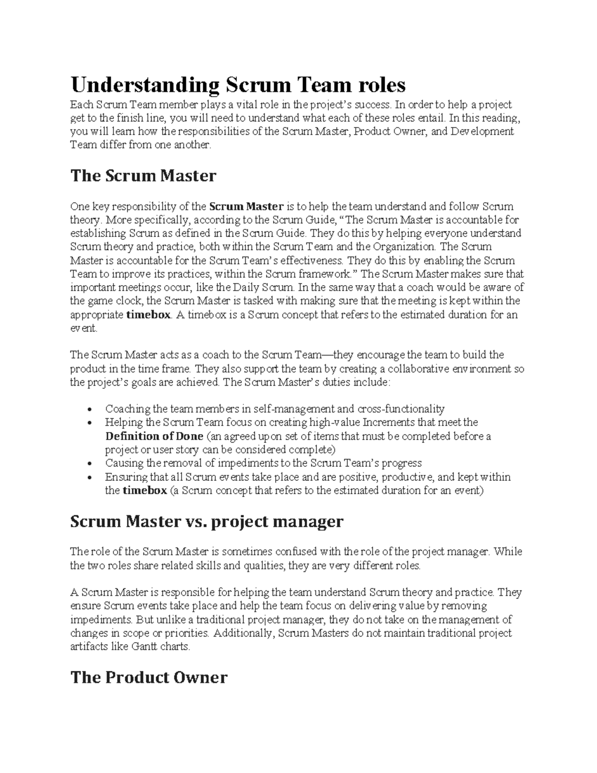 The Scrum Master - Understanding Scrum Team roles Each Scrum Team ...