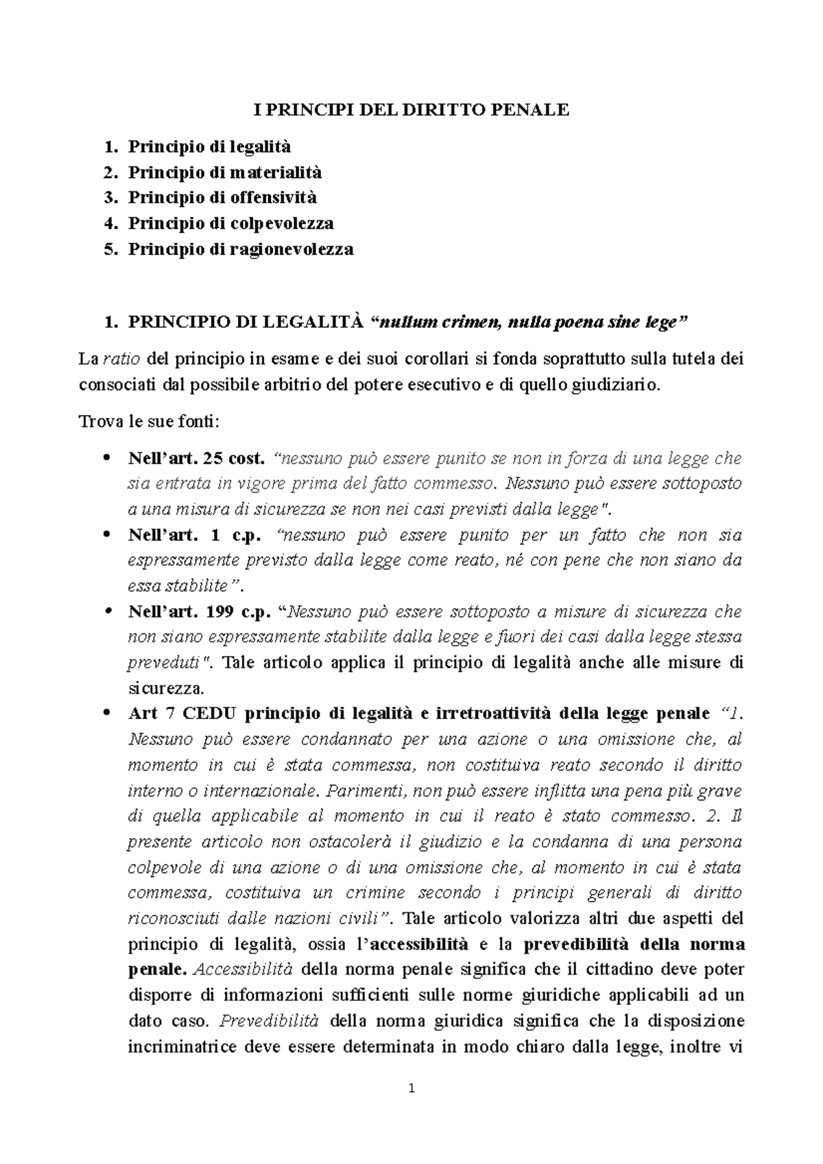 I Principi DEL Diritto Penale - I PRINCIPI DEL DIRITTO PENALE 1 ...