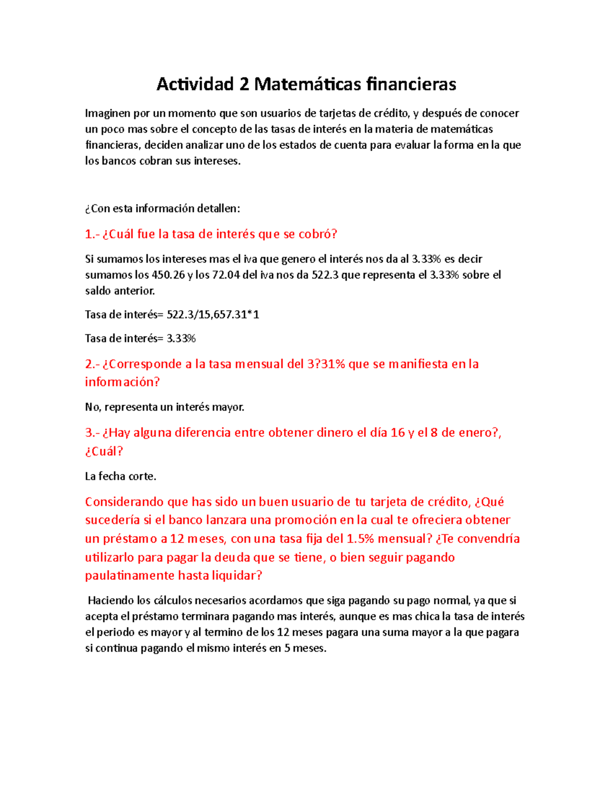 Mate máticas financieras act 2 - Actividad 2 Matemáticas financieras ...