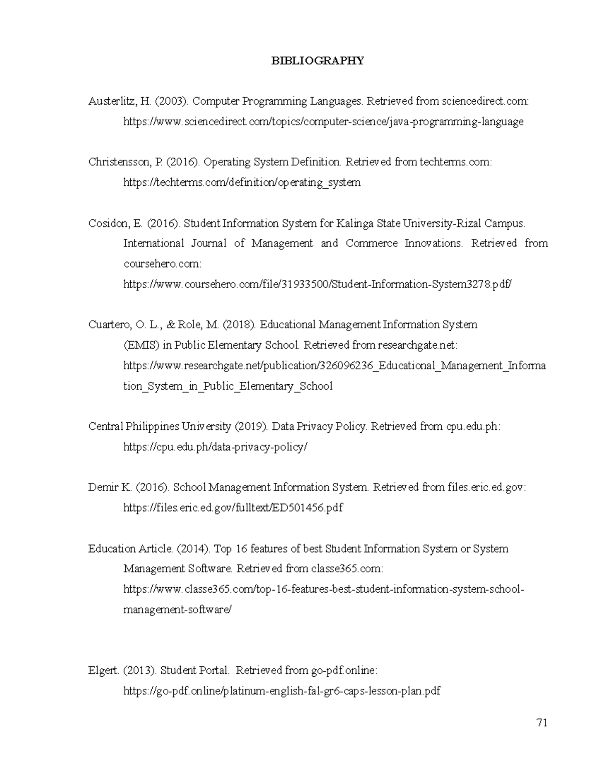 Bibliography Grp2 Sample - BIBLIOGRAPHY Austerlitz, H. (2003). Computer Programming Languages ...