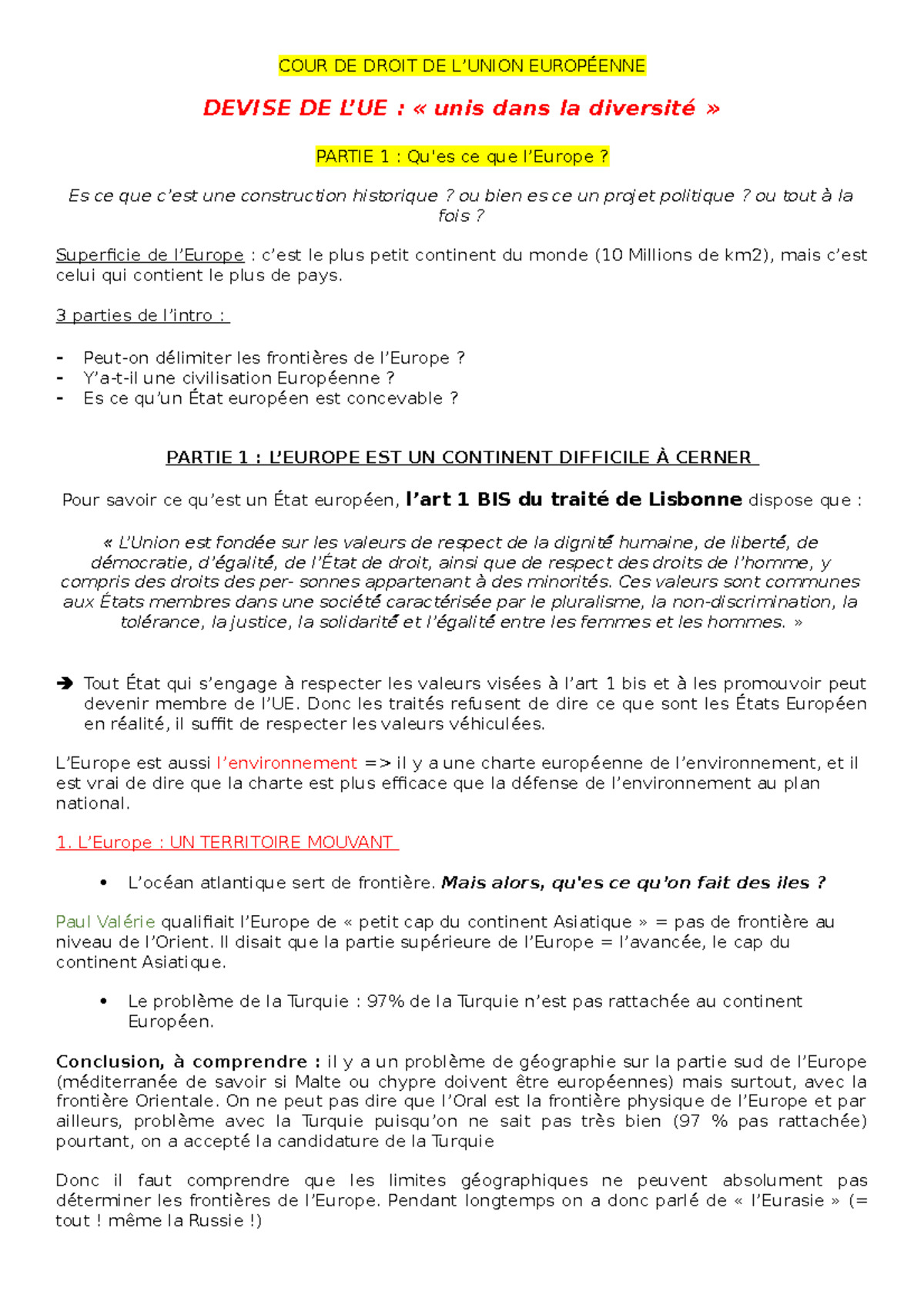 COUR DE Droit DE L'UE - COUR DE DROIT DE L’UNION EUROPÉENNE DEVISE DE L ...