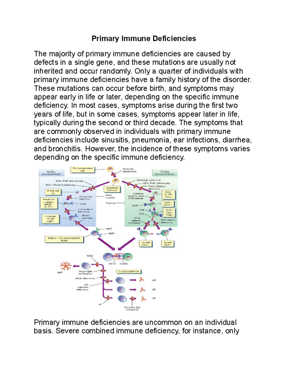 Primary Immune Deficiencies - Only a quarter of individuals with ...
