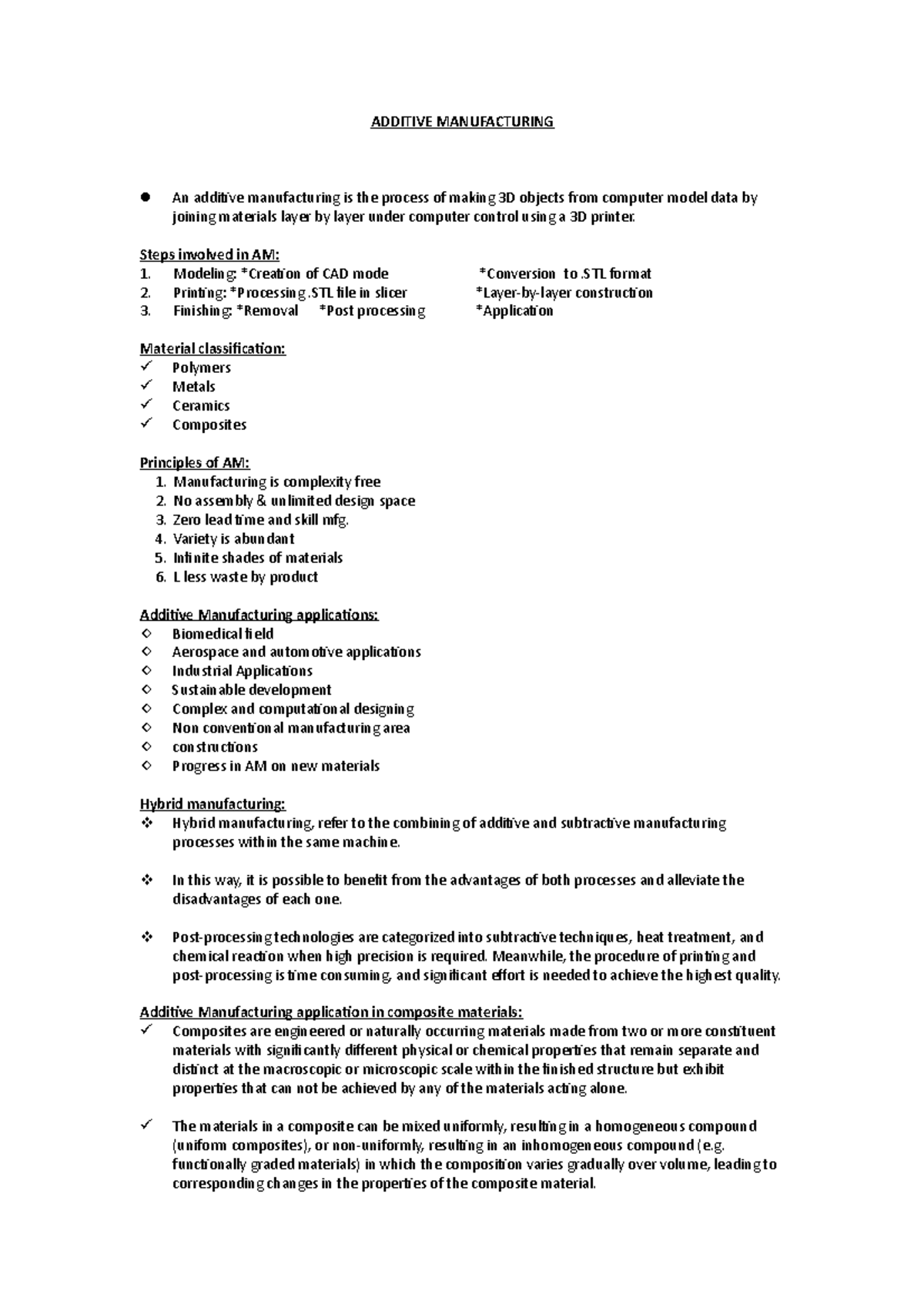 Additive Manufacturing(Intro) - ADDITIVE MANUFACTURING An additive ...