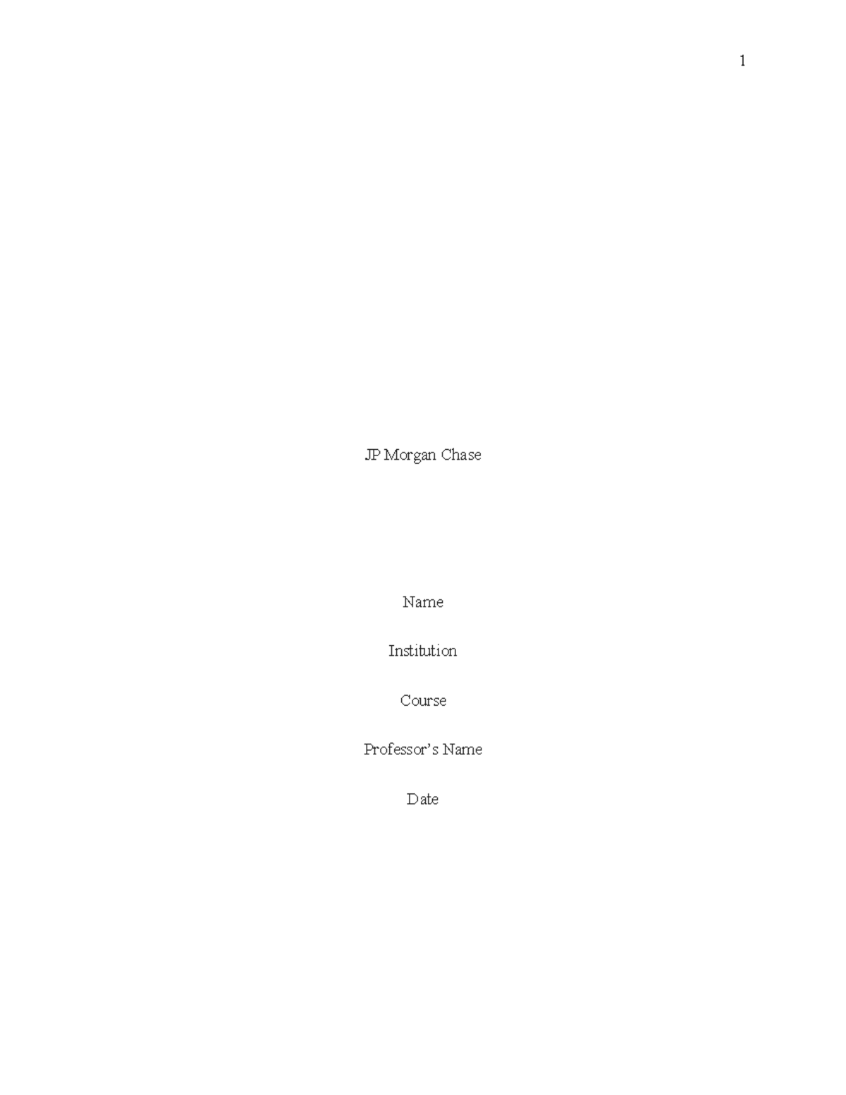 JP Morgan Chase - Analysis of the Organization (Mission, Vision, Core ...