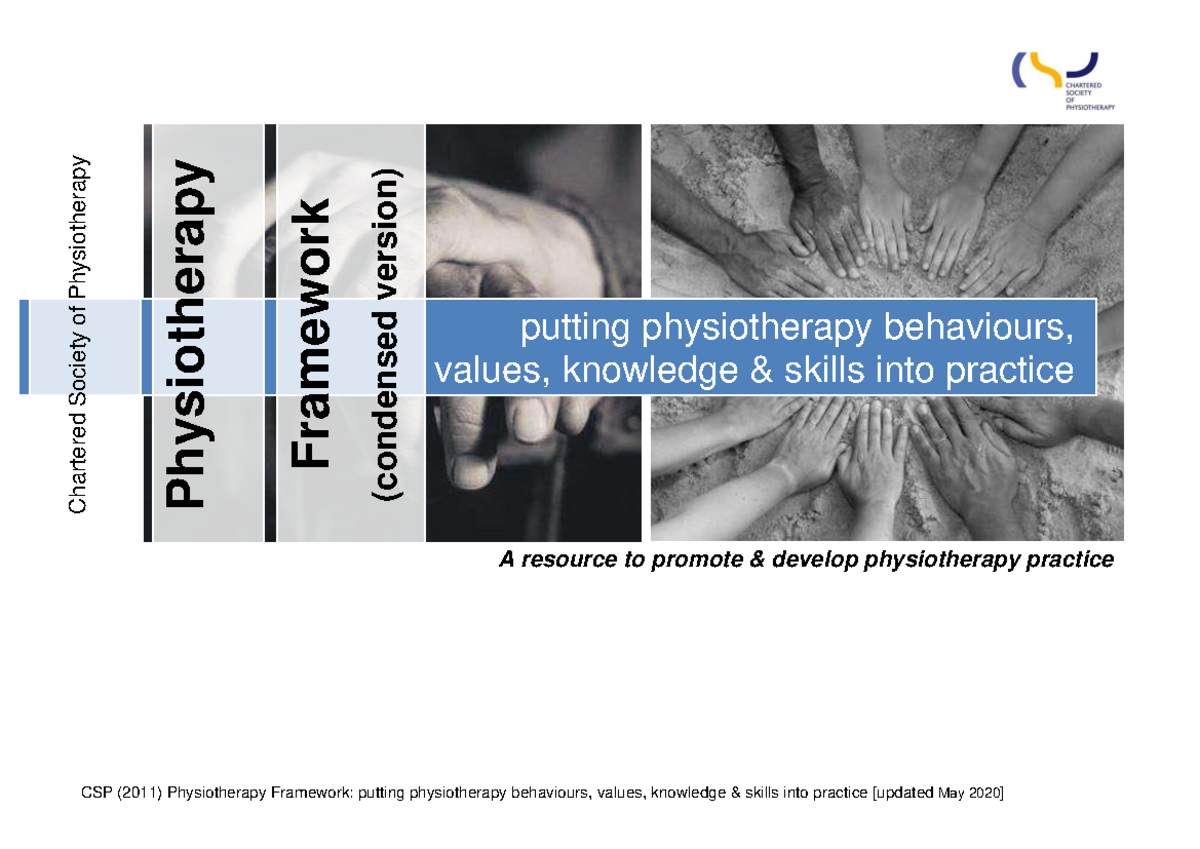 CSP Physiotherapy Framework May 2020 - putting physiotherapy behaviours ...