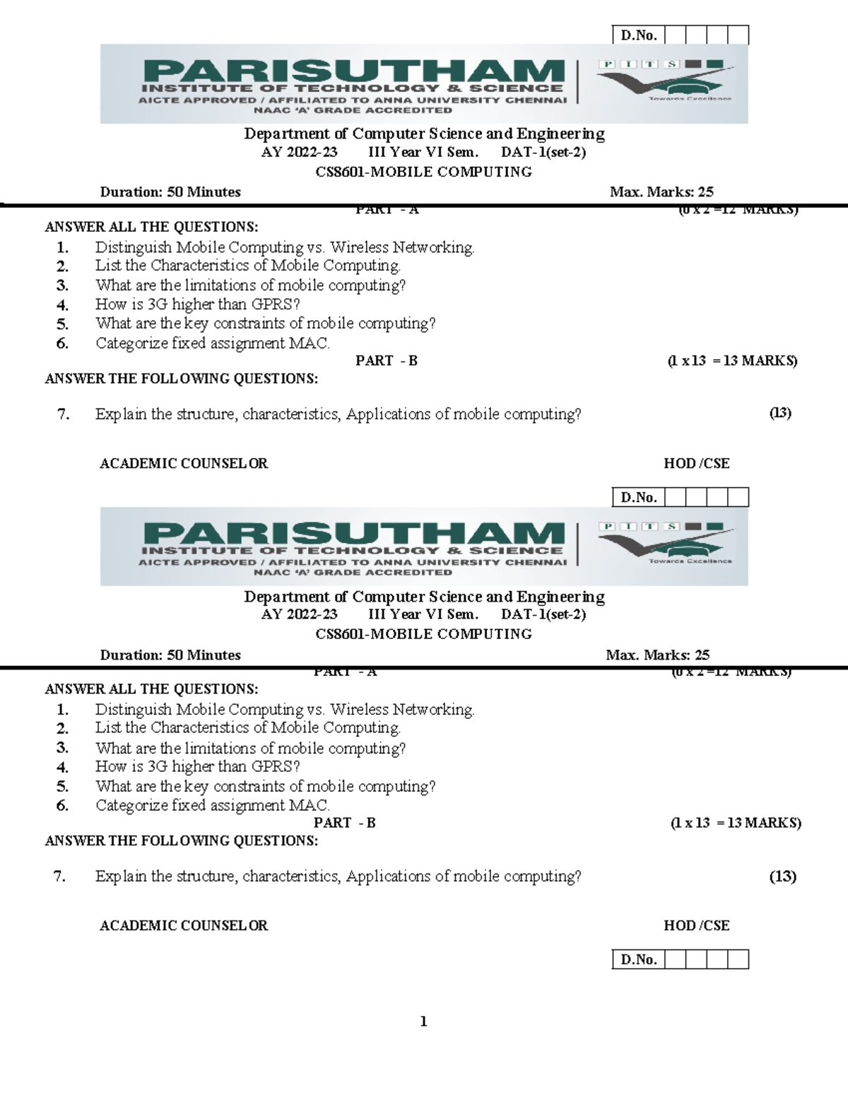 DAT1 MC set 2 - nil - D. Department of Computer Science and Engineering ...