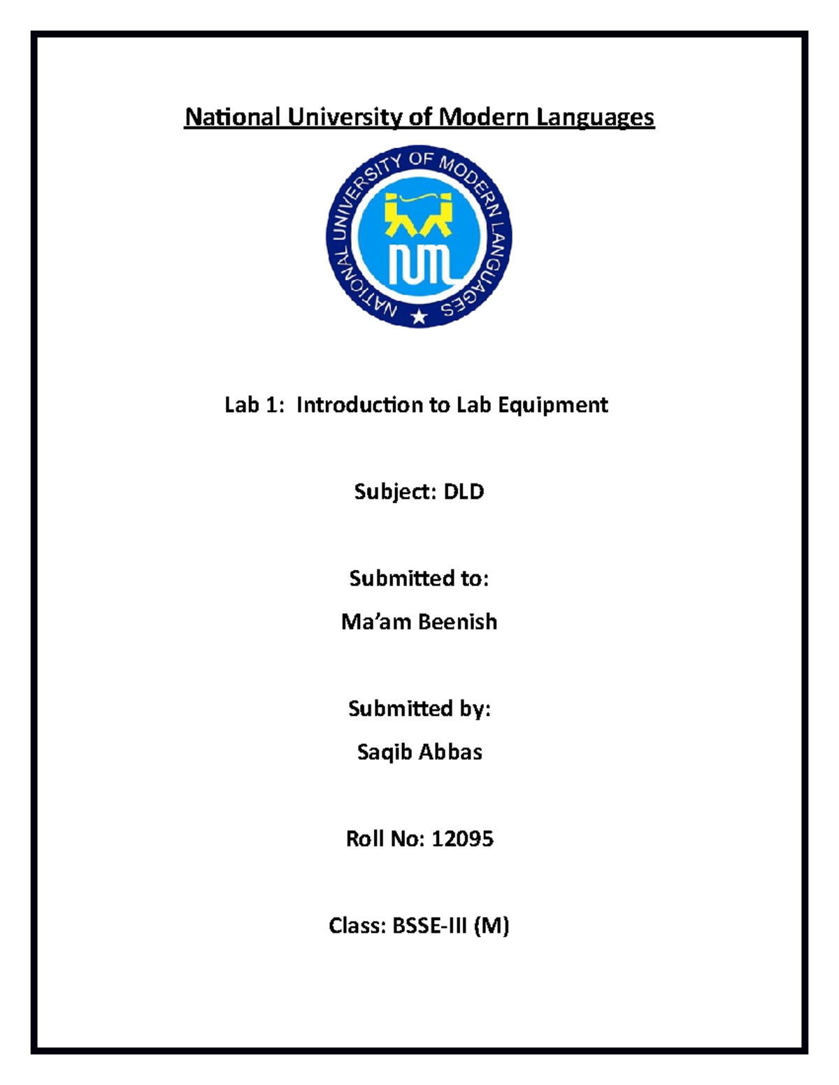 Digital and Logical Design - National University of Modern Languages ...