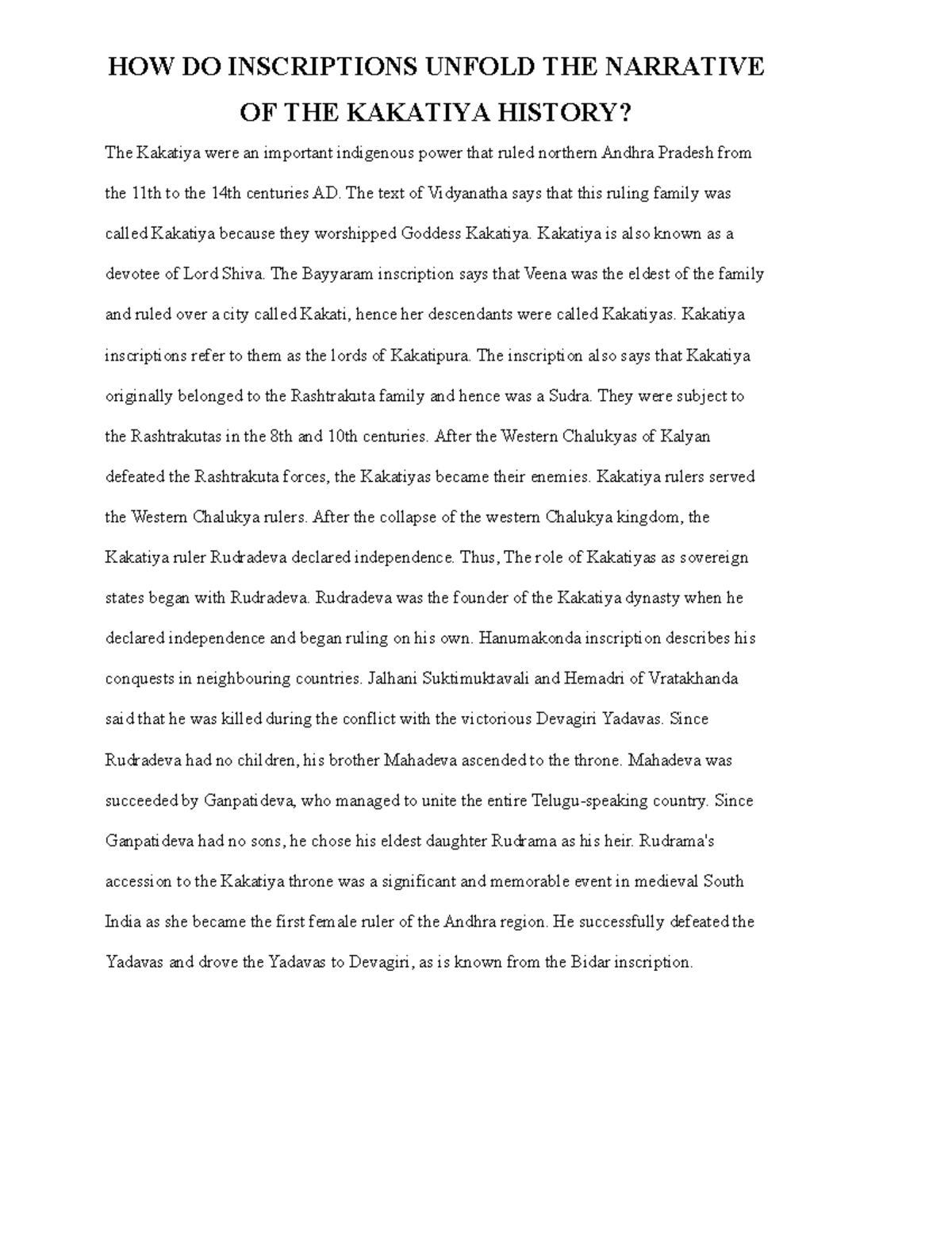 History of India - HOW DO INSCRIPTIONS UNFOLD THE NARRATIVE OF THE ...