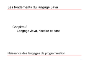 Cours Java chap-5 - Les fondements du langage Java Chapitre 5 Exceptions et Fichiers LST - Studocu