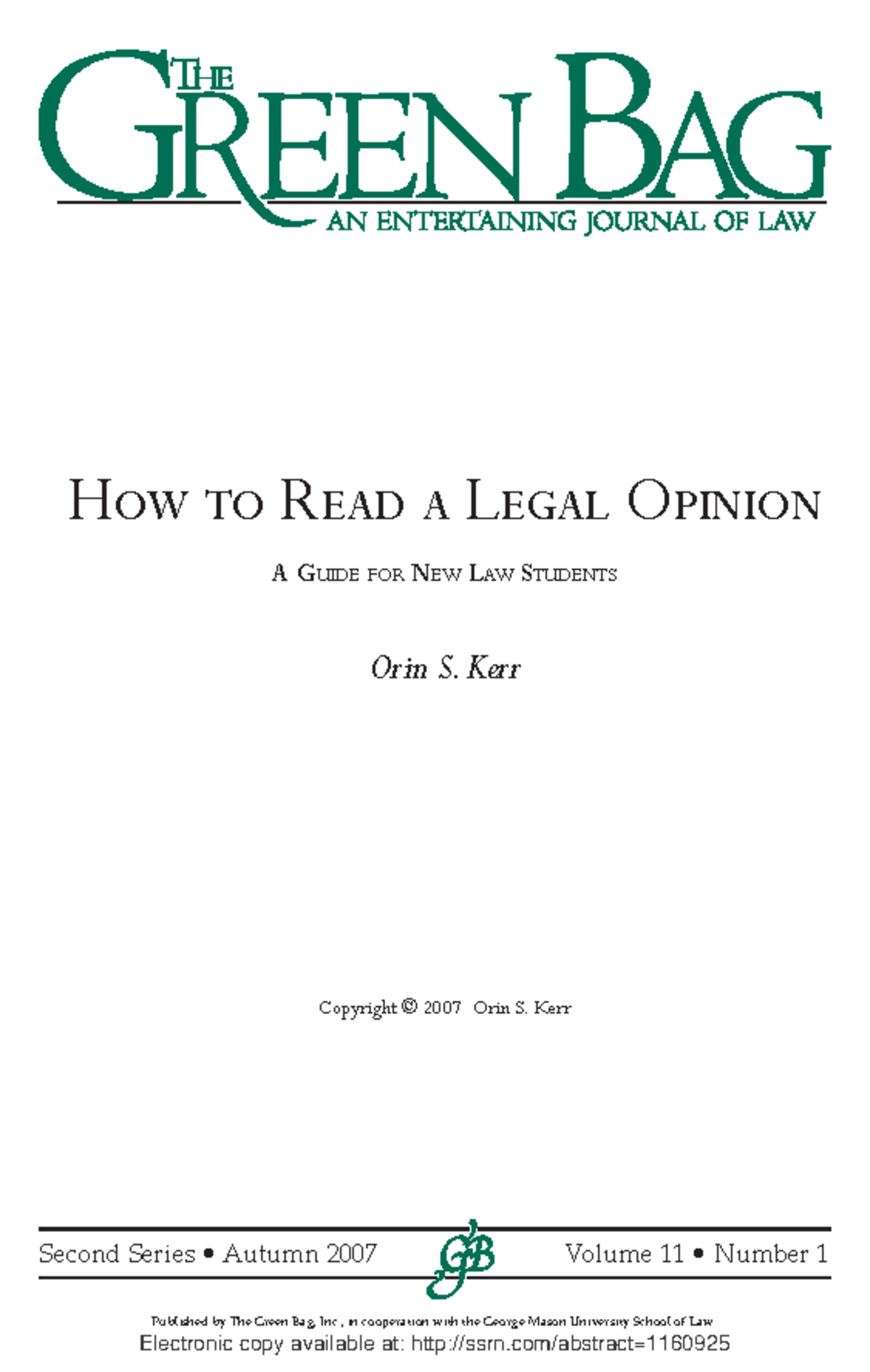 How to Read a Legal Opinion - Electronic copy available at: ssrn ...