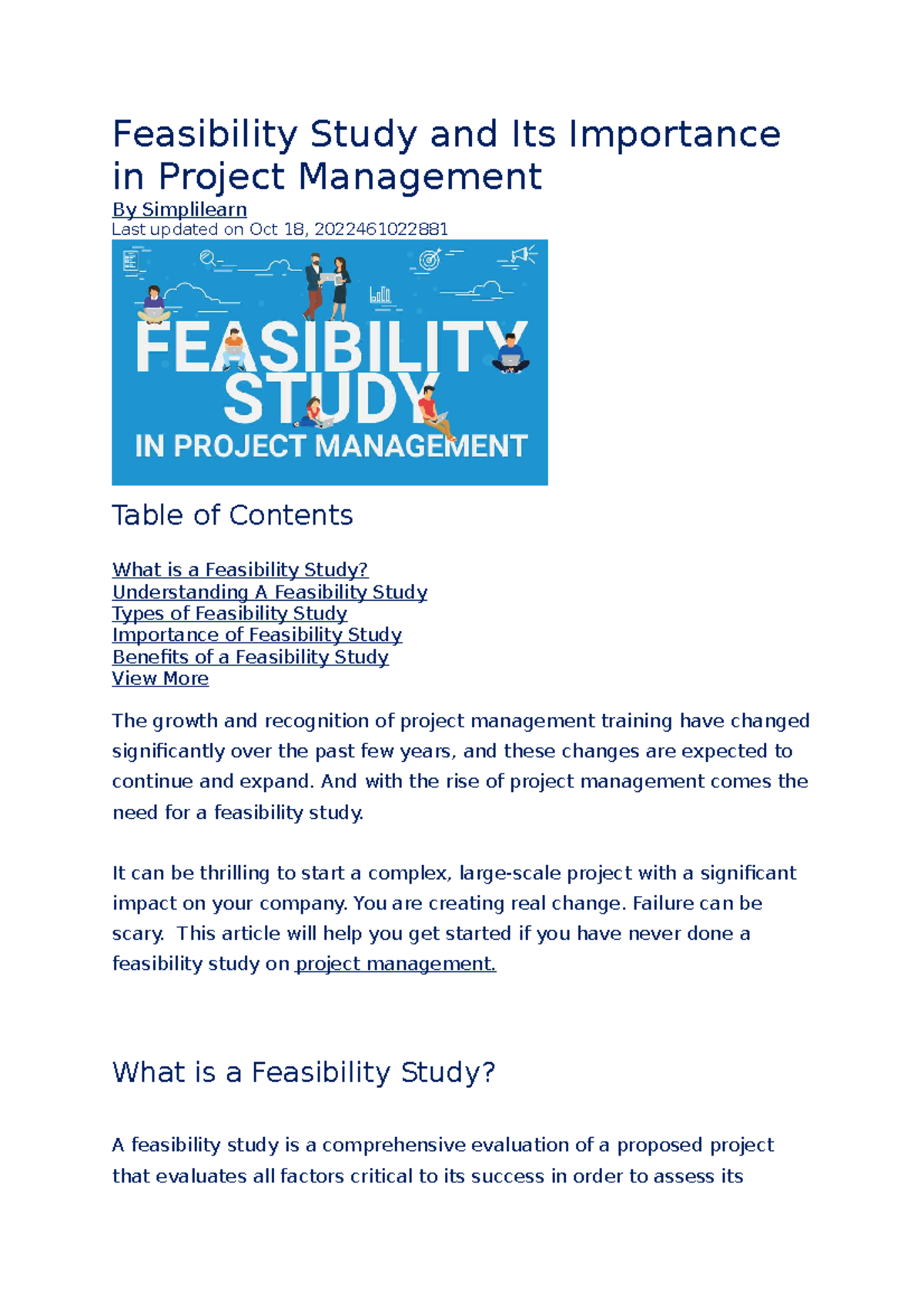 Feasibility Study And Its Importance In Project Management
