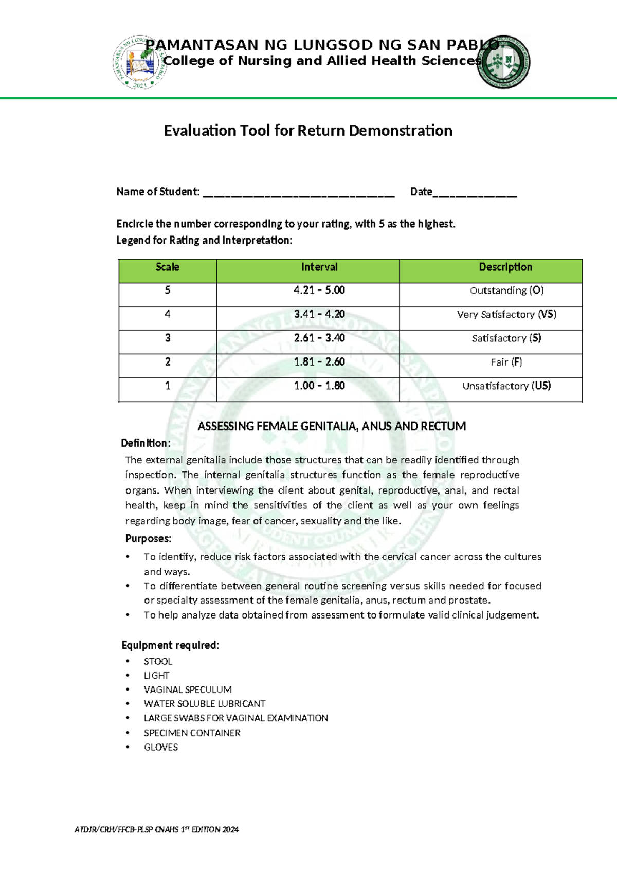Retdem female-genitalia - College of Nursing and Allied Health Sciences ...