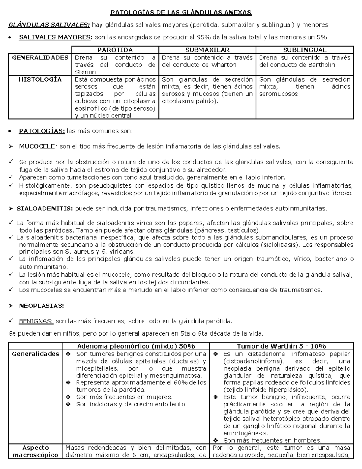 Patologías de las glándulas anexas - Resumen - PATOLOGÕAS DE LAS GL¡NDULAS ANEXAS GL¡NDULAS ...
