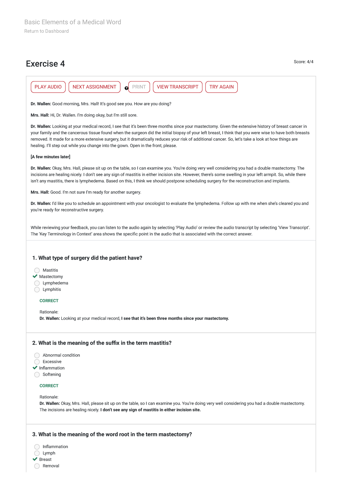 Exercise 4 transcript - coursework - Exercise 4 Score: 4/ PLAY AUDIO ...