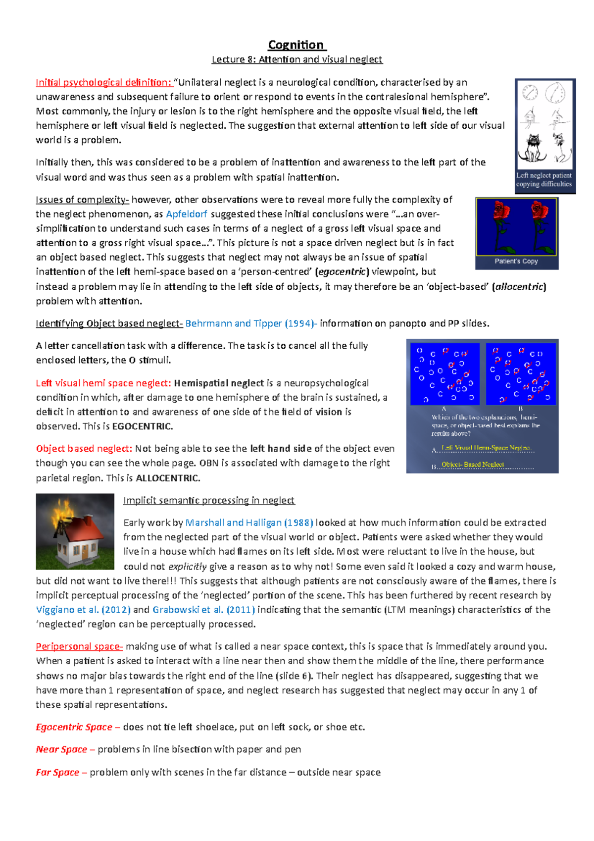 Lecture 8 - Cognition Lecture 8: Attention and visual neglect Initial ...